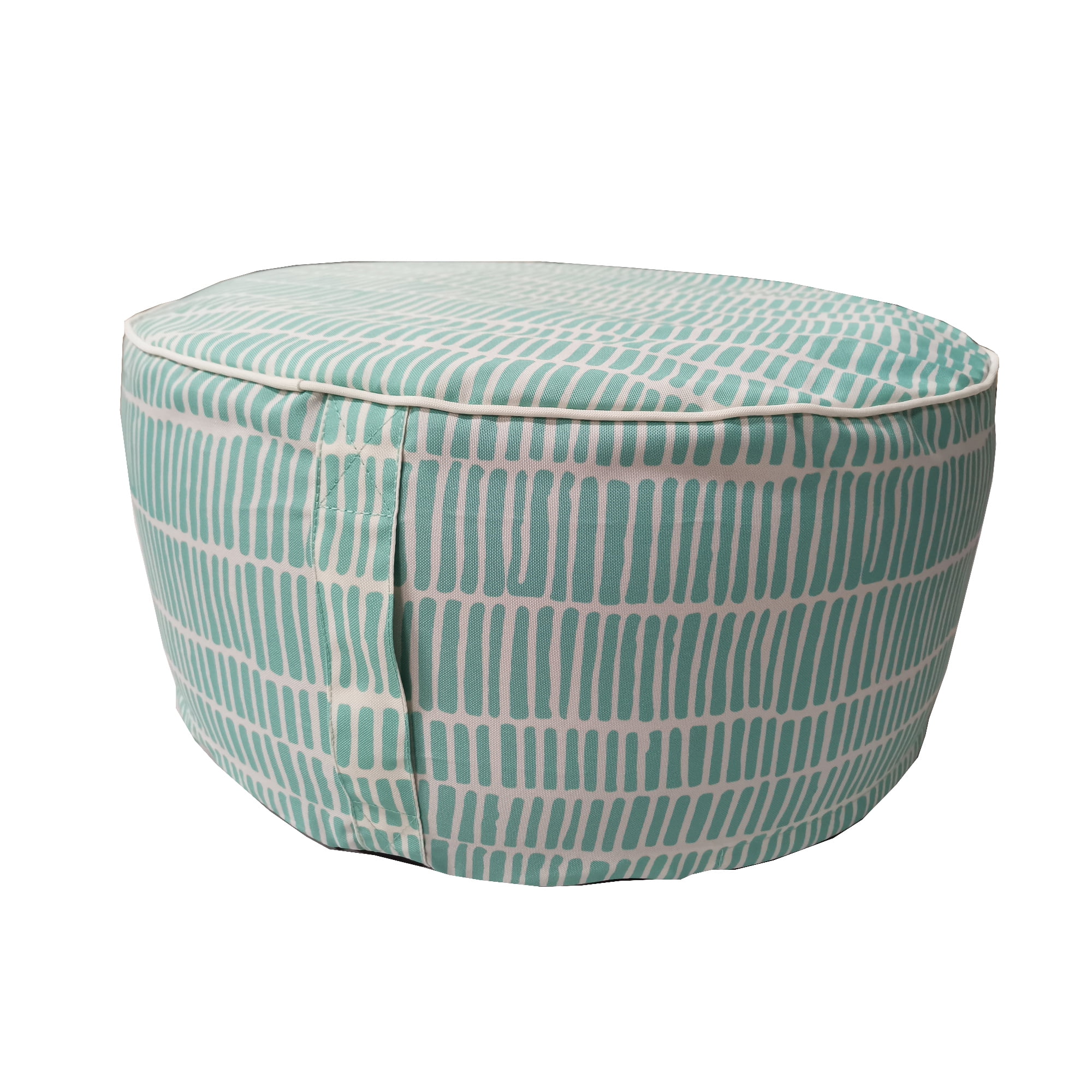 Maison Concepts Cross Stripes Outdoor Inflatable Pouf Teal (21.75L X 21 ...