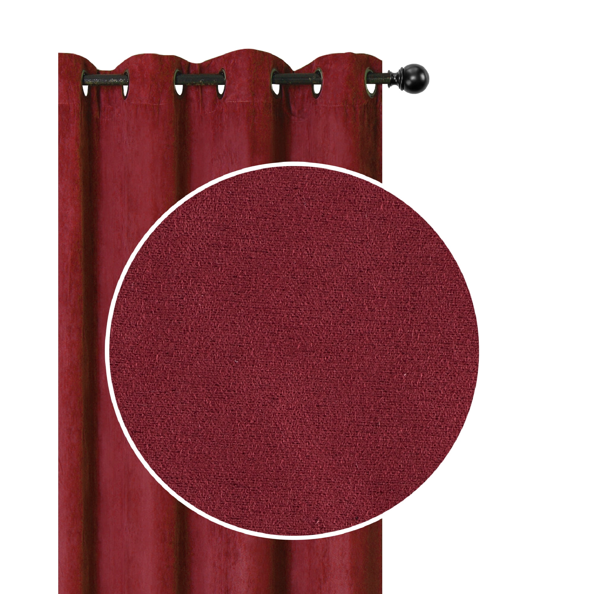 Maison Concepts Faux Suede Panel With 8 Grommets Red - Set of 2 (54 L X ...