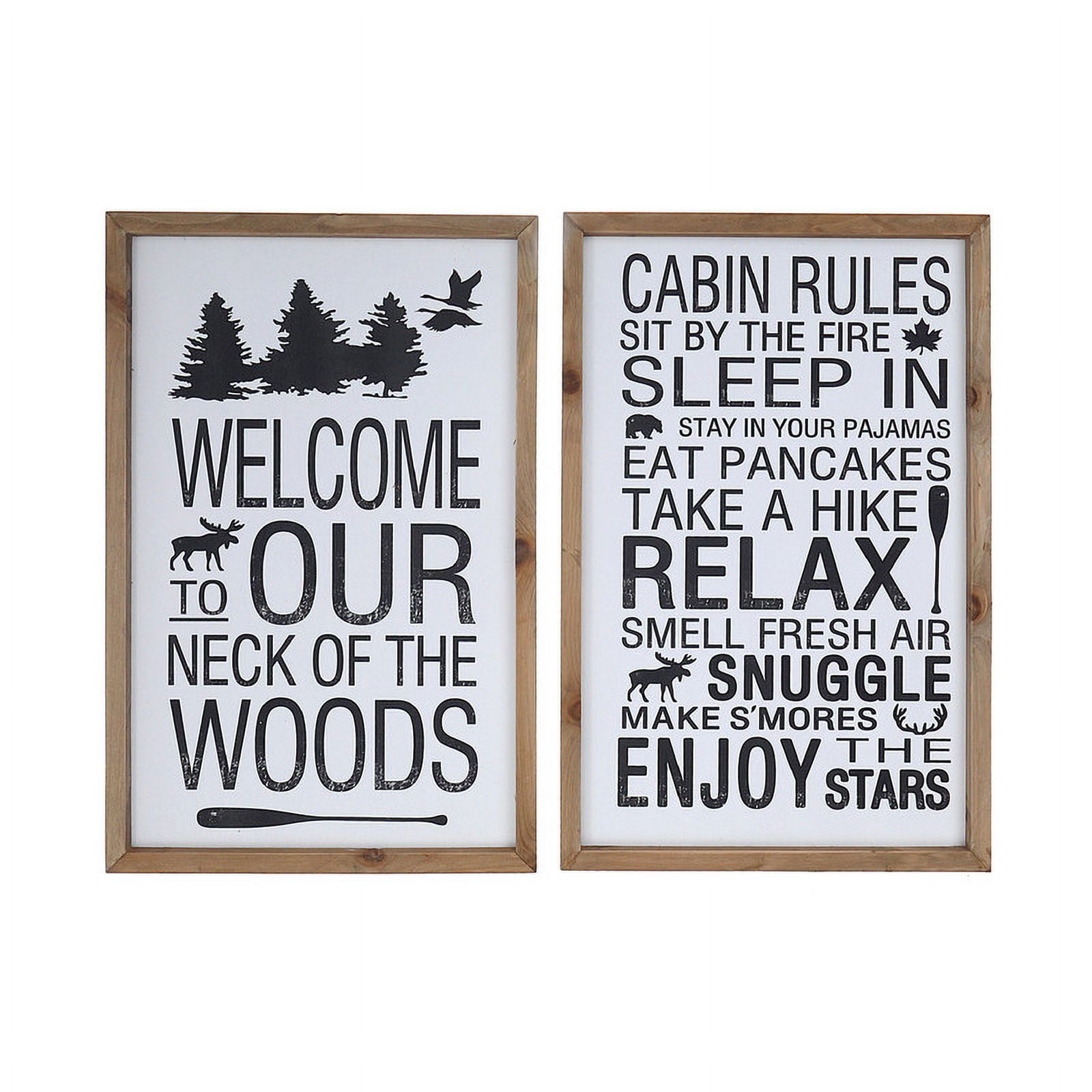 Maison Concepts Framed Wood Wall Sign (Cabin Rules/Neck Of The Wood ...