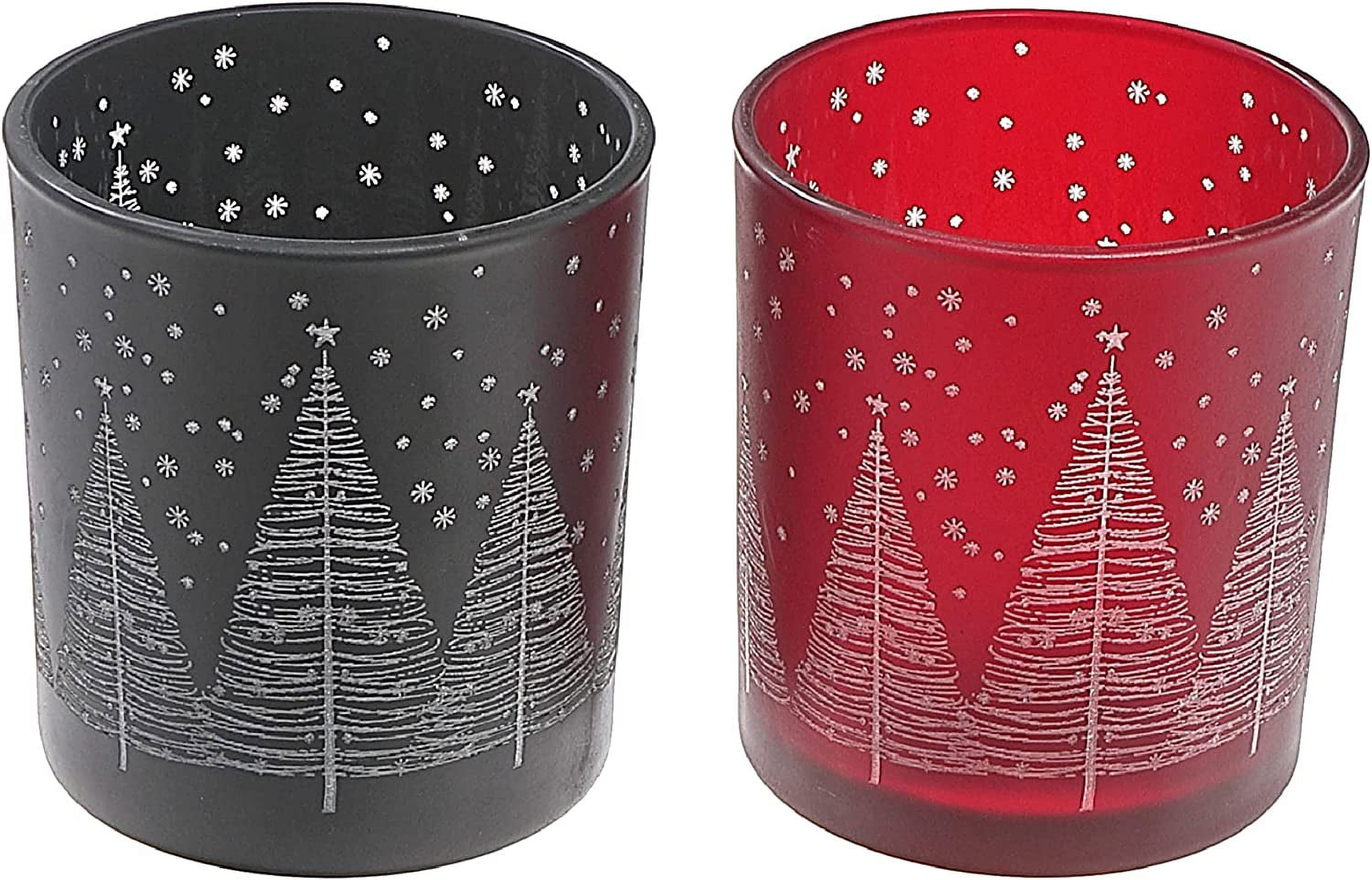 Maison Concepts Frosted Glass Tealight Holders Trees Asstd - Set of 2 ...