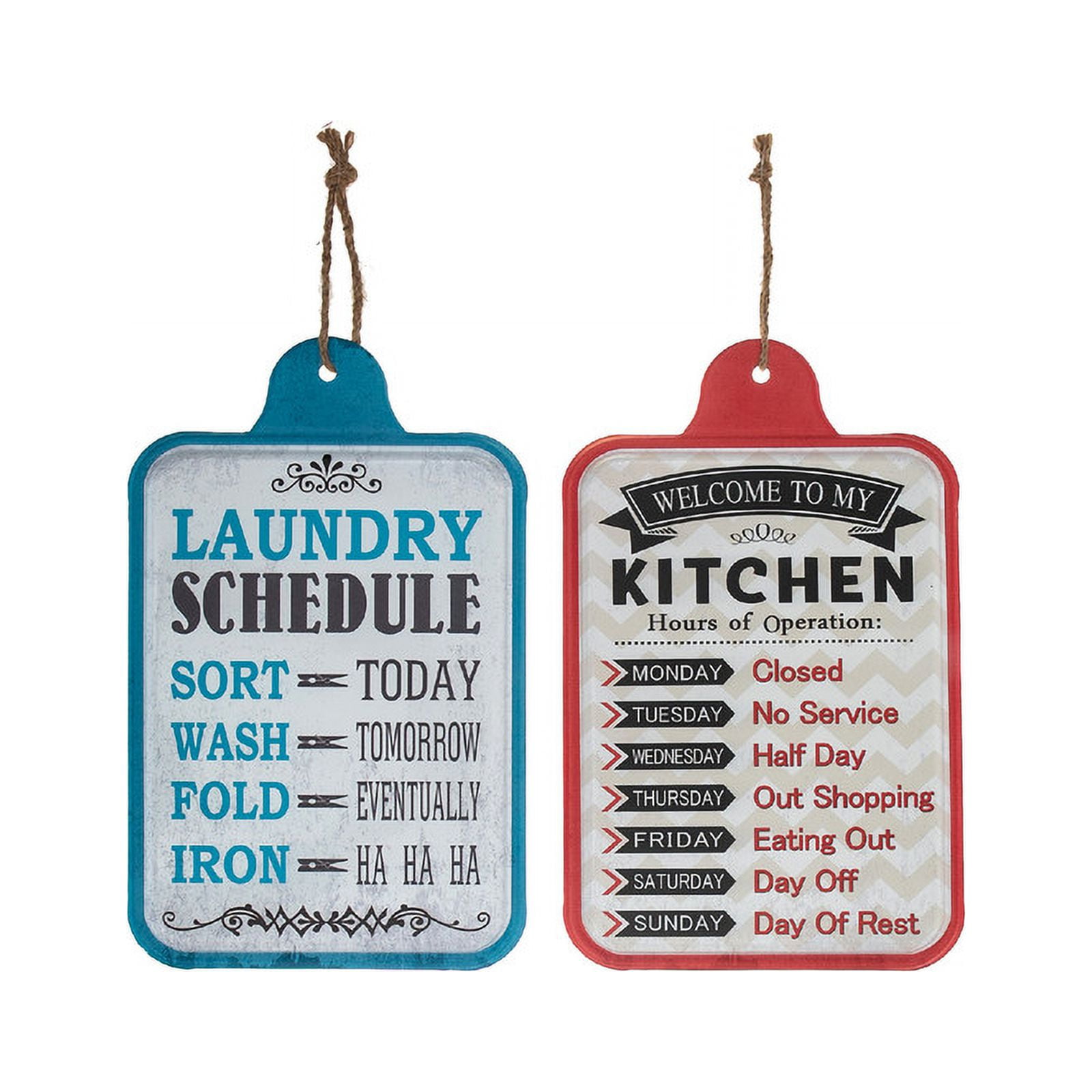 Maison Concepts Hanging Metal Wall Sign (Kitchen/Laundry Schedule ...