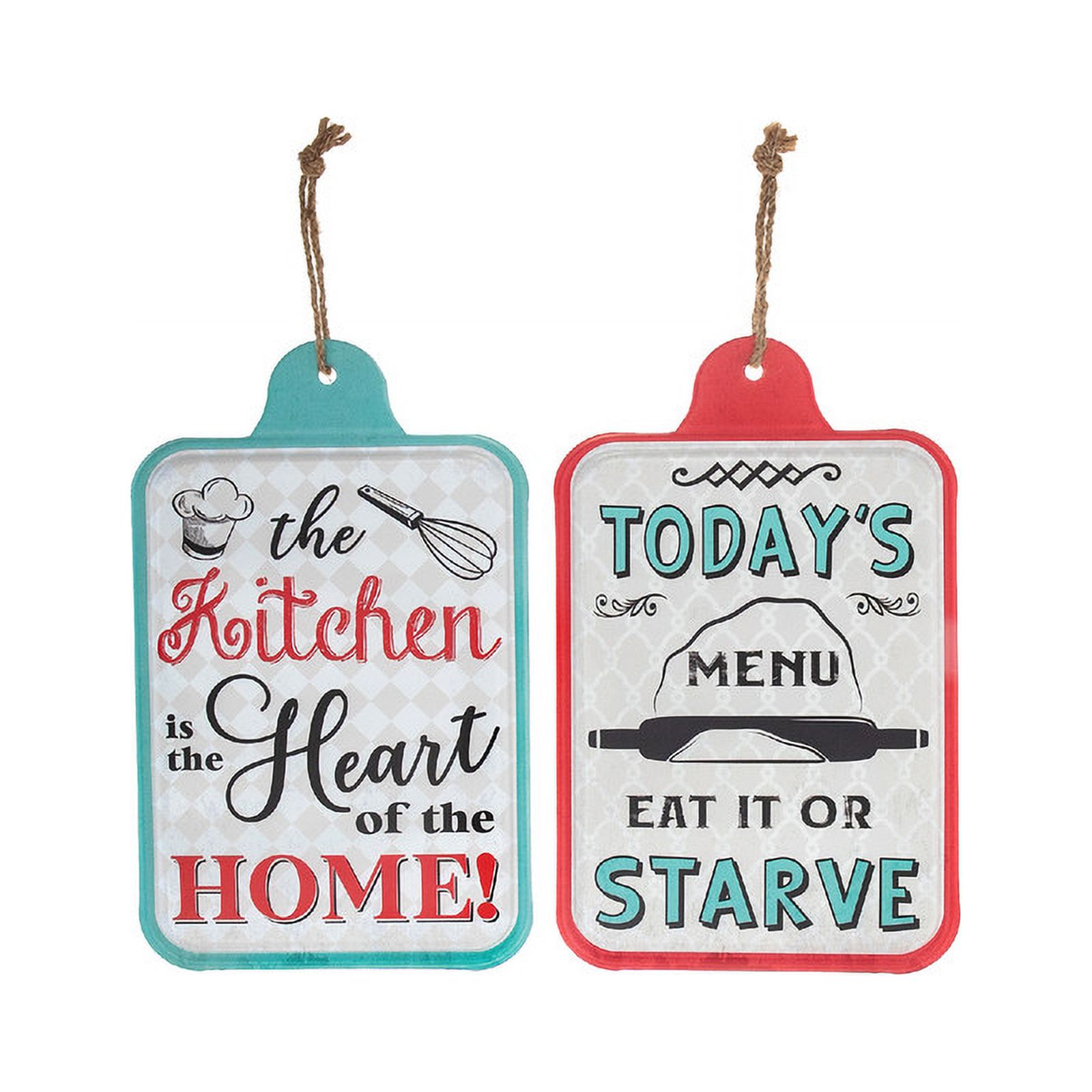 Maison Concepts Hanging Metal Wall Sign (Kitchen/Menu) (Asstd) - Set of ...