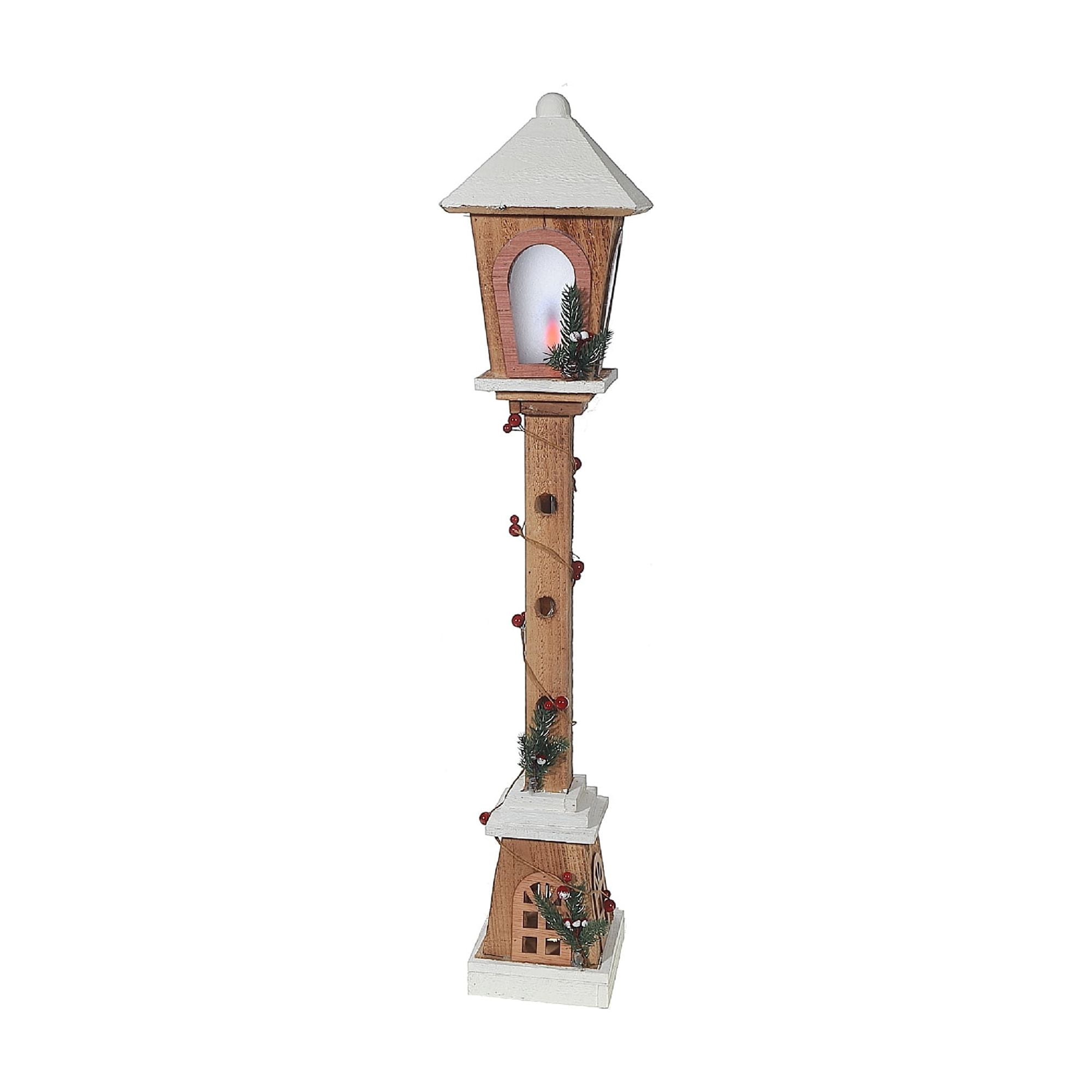 Maison Concepts Light Décor Led Snow Covered Wooden Lamp Post 31.50 ...