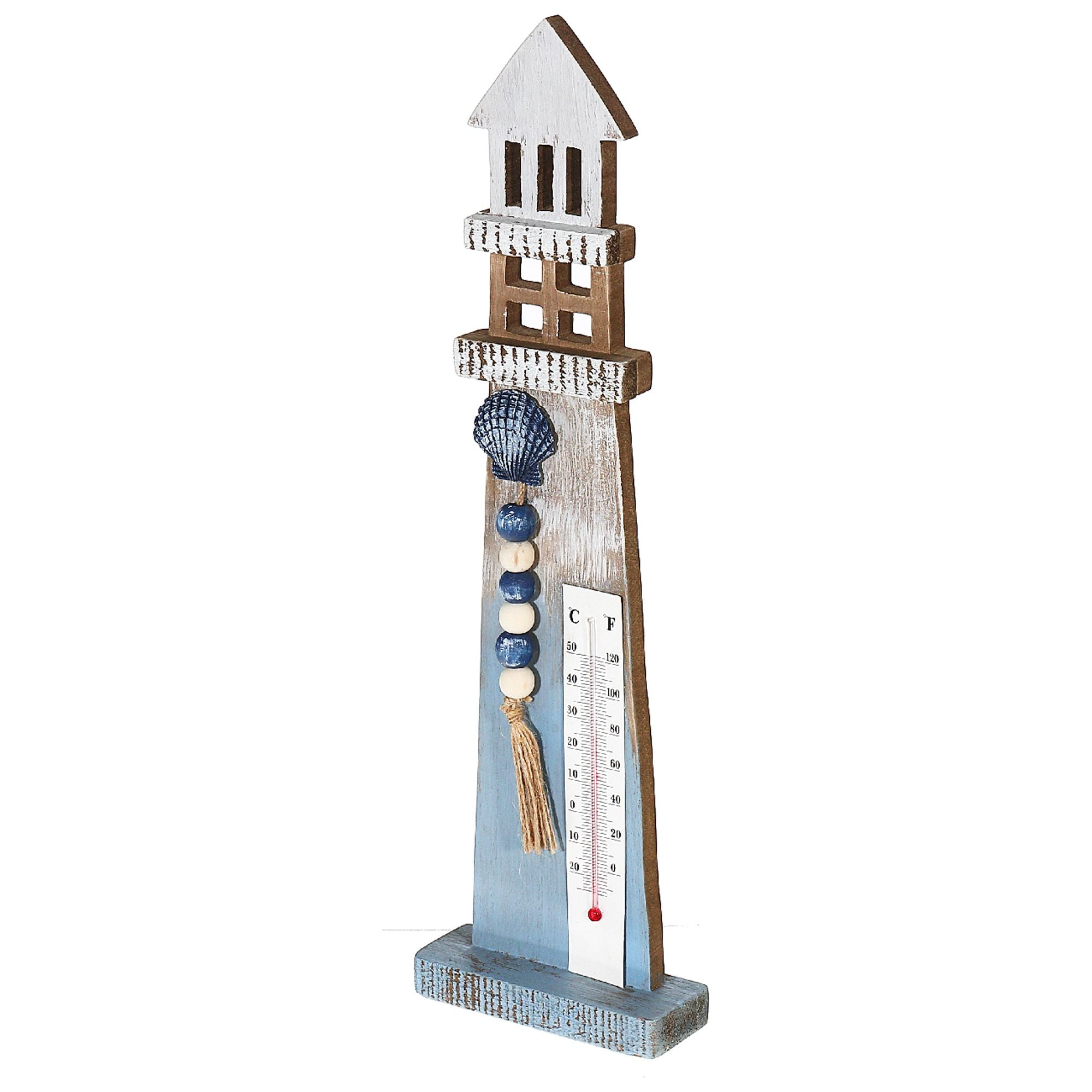 Maison Concepts Lighthouse With Beaded Garland And Thermometer 18 ...
