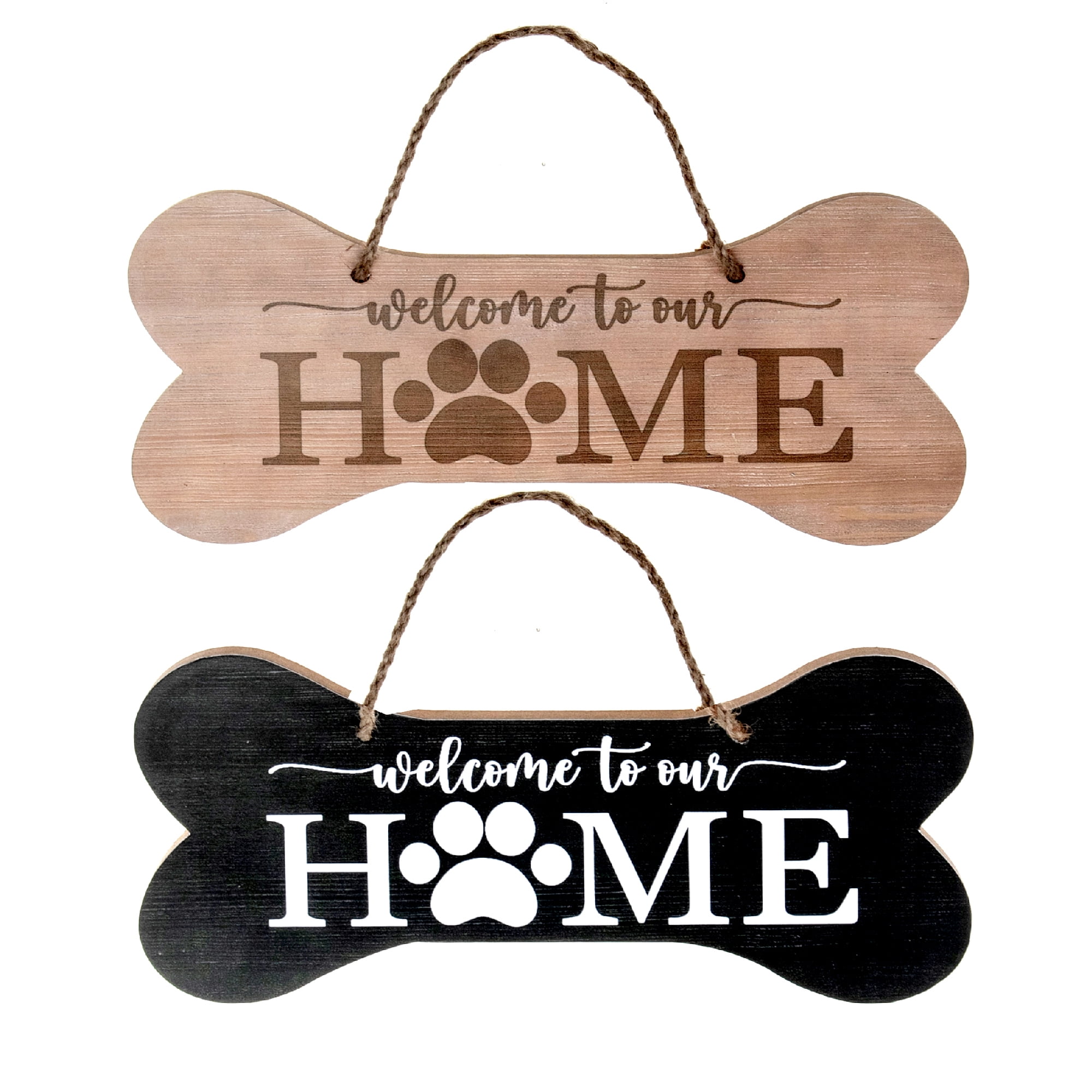 Maison Concepts Mdf Bone Shaped Plaque Welcome To Our Home - Set of 2 ...