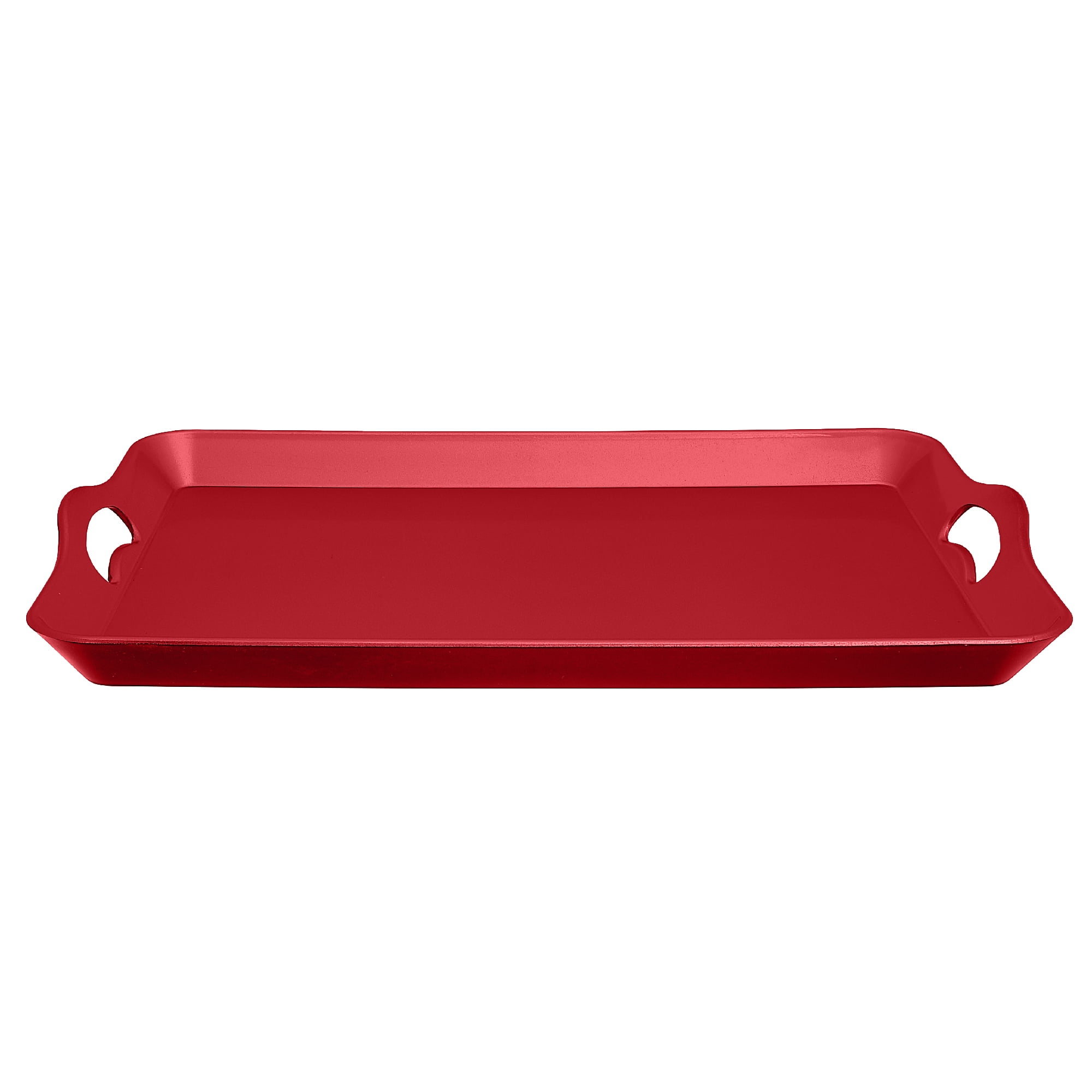 Maison Concepts Red Serving Tray, Melamine, Solid, 20.7x13.6x2, Handles ...