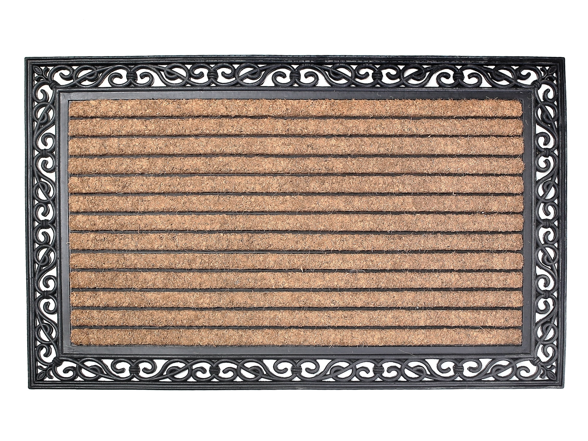 Maison Concepts Rubber And Coir Brush Mat Rect - Striped 30 X 48 (3 L X ...