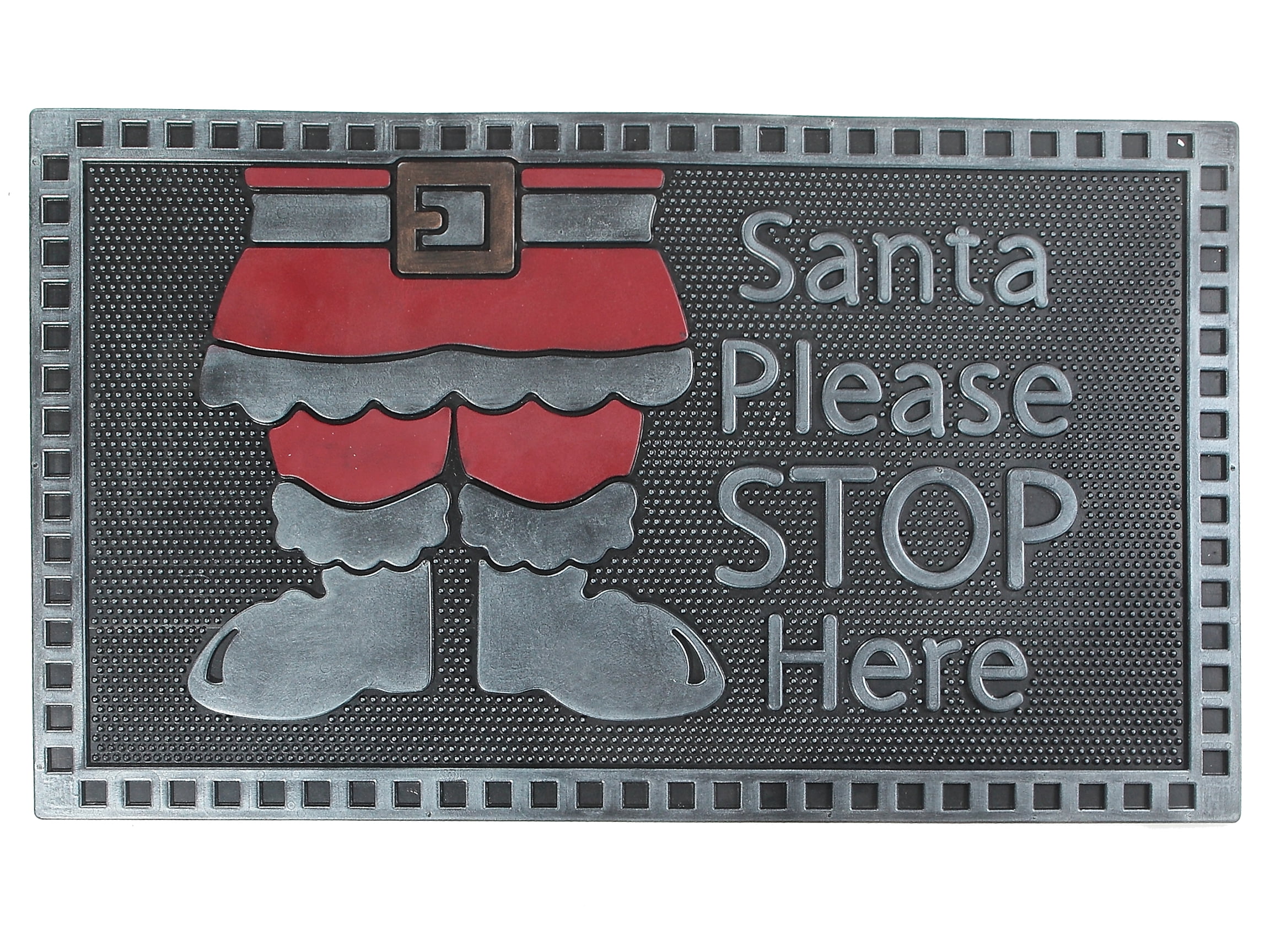 Maison Concepts Rubber Mat Santa - Please Stop Here (18 L X 32 W X 4 H ...