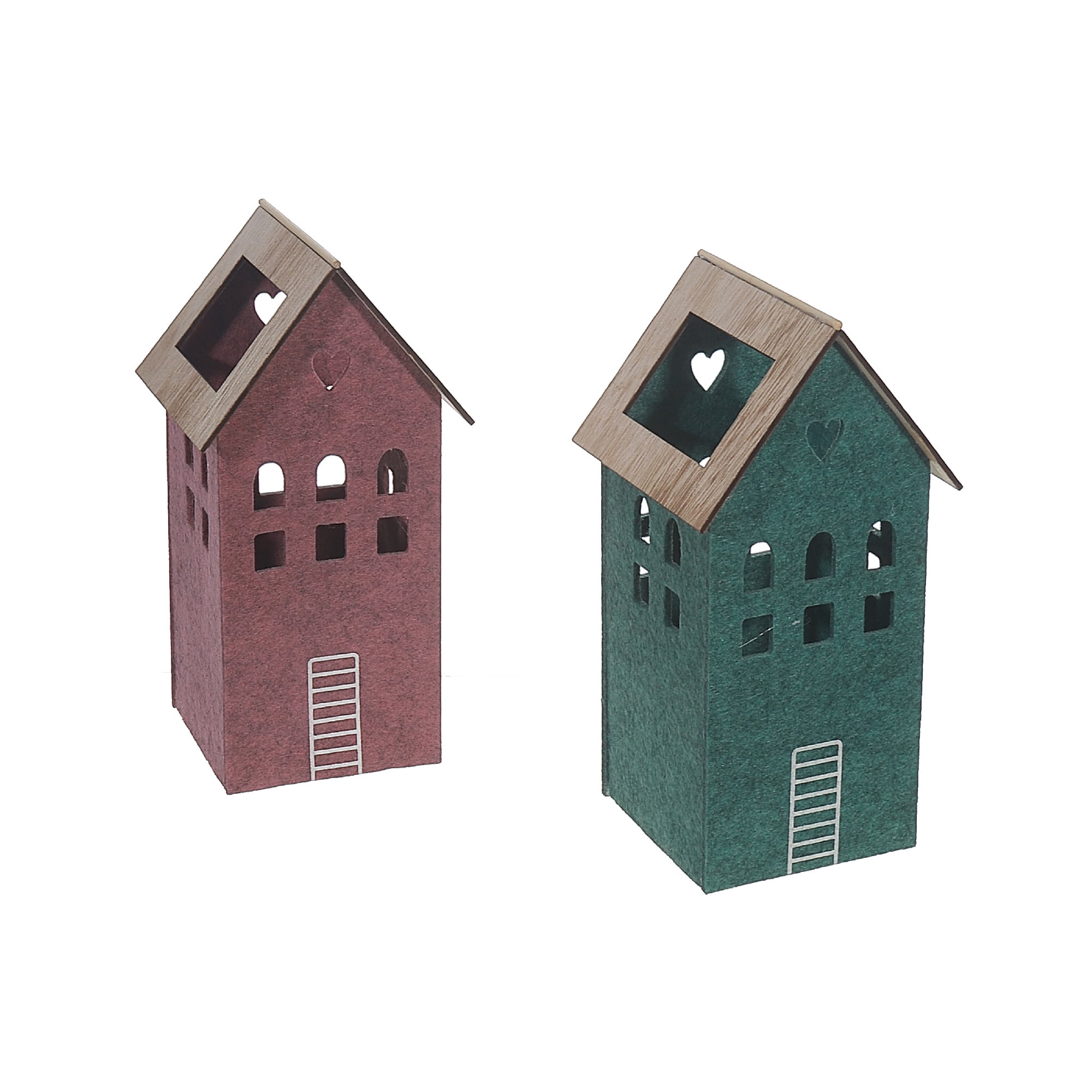 Maison Concepts Tabletop Felt House With Wooden Roof Large - Set of 2 ...