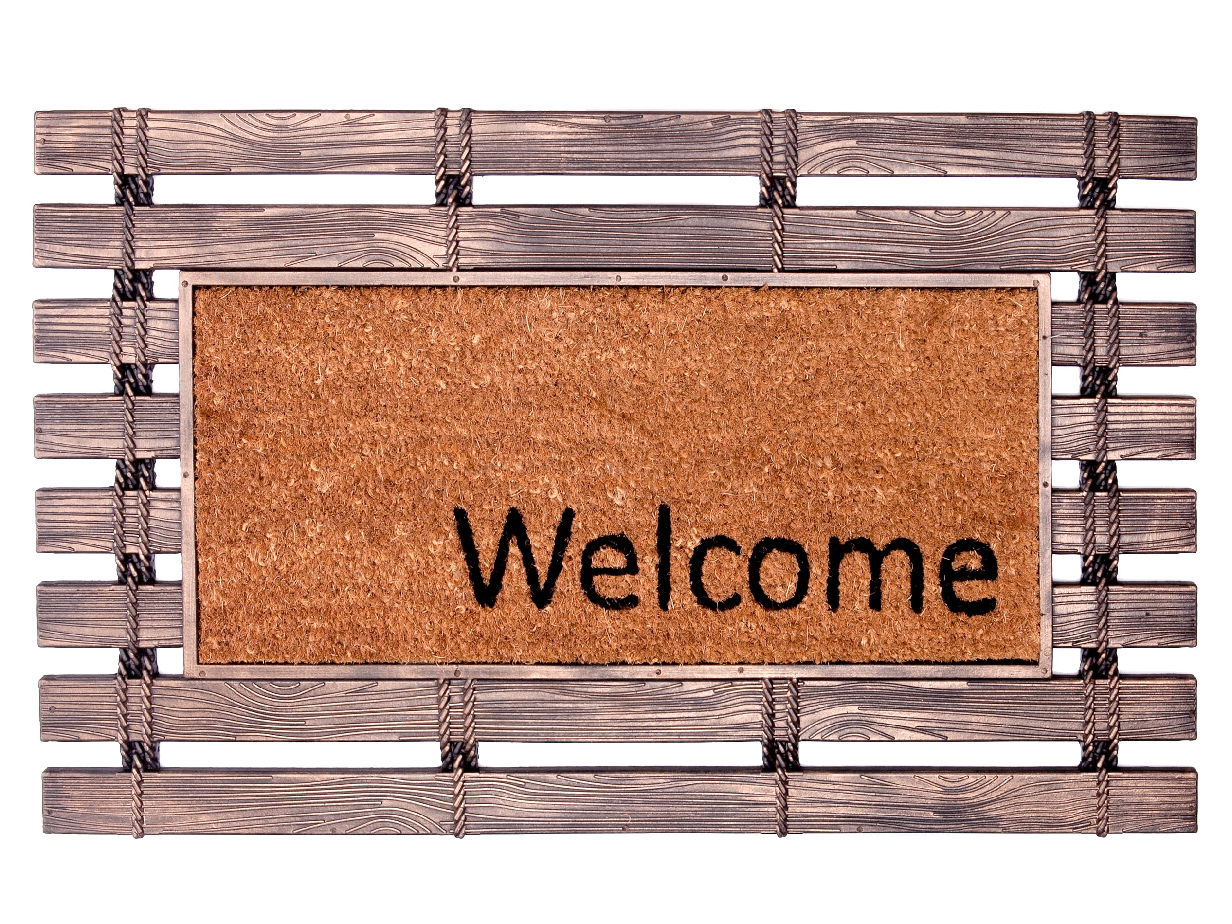 Maison Concepts Welcome - Rubber Fence With Coir Mat (3 L X 4 W X 19 H ...