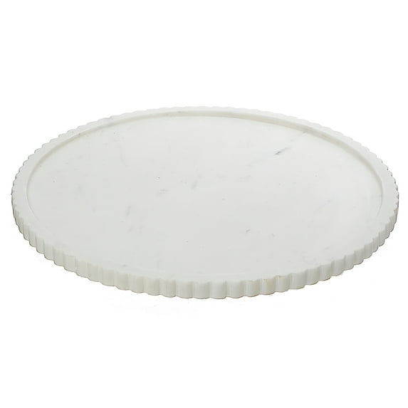 Maison Concepts White Marble Round Tray (White) 12" X 12" X 0.59 ...