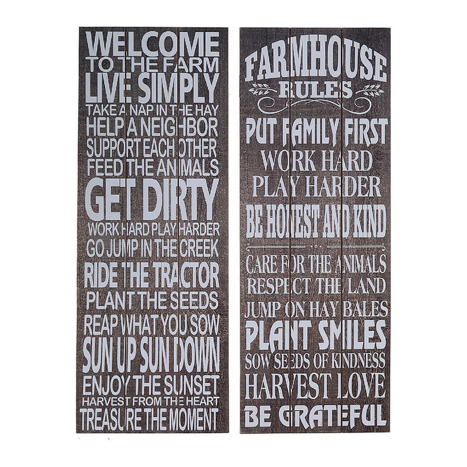 Maison Concepts Wood Wall Sign (Farmhouse Rules) (Asstd) - Set of 2 (11 ...