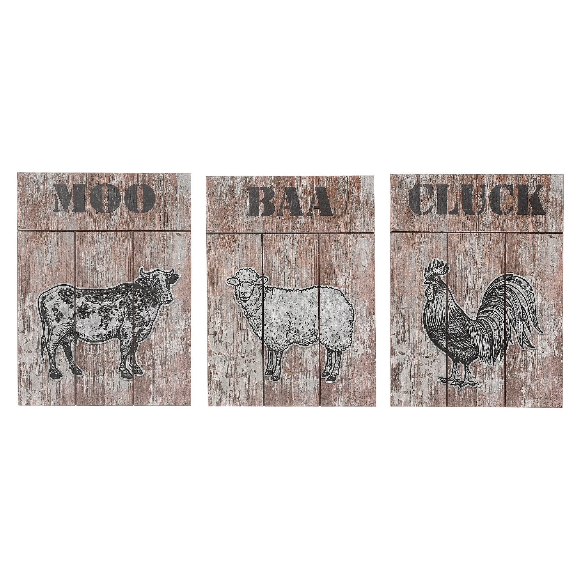 Maison Concepts Wood Wall Sign With Metal Accent (Farm Animals) (Asstd ...