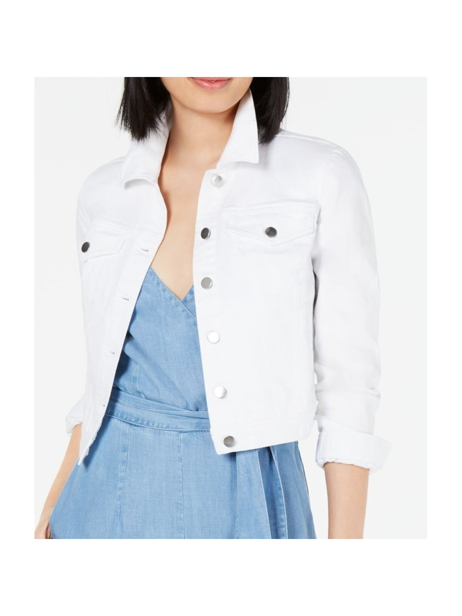 Maison Jules Womens Denim Stretch Jean Jacket White XL - Walmart.com