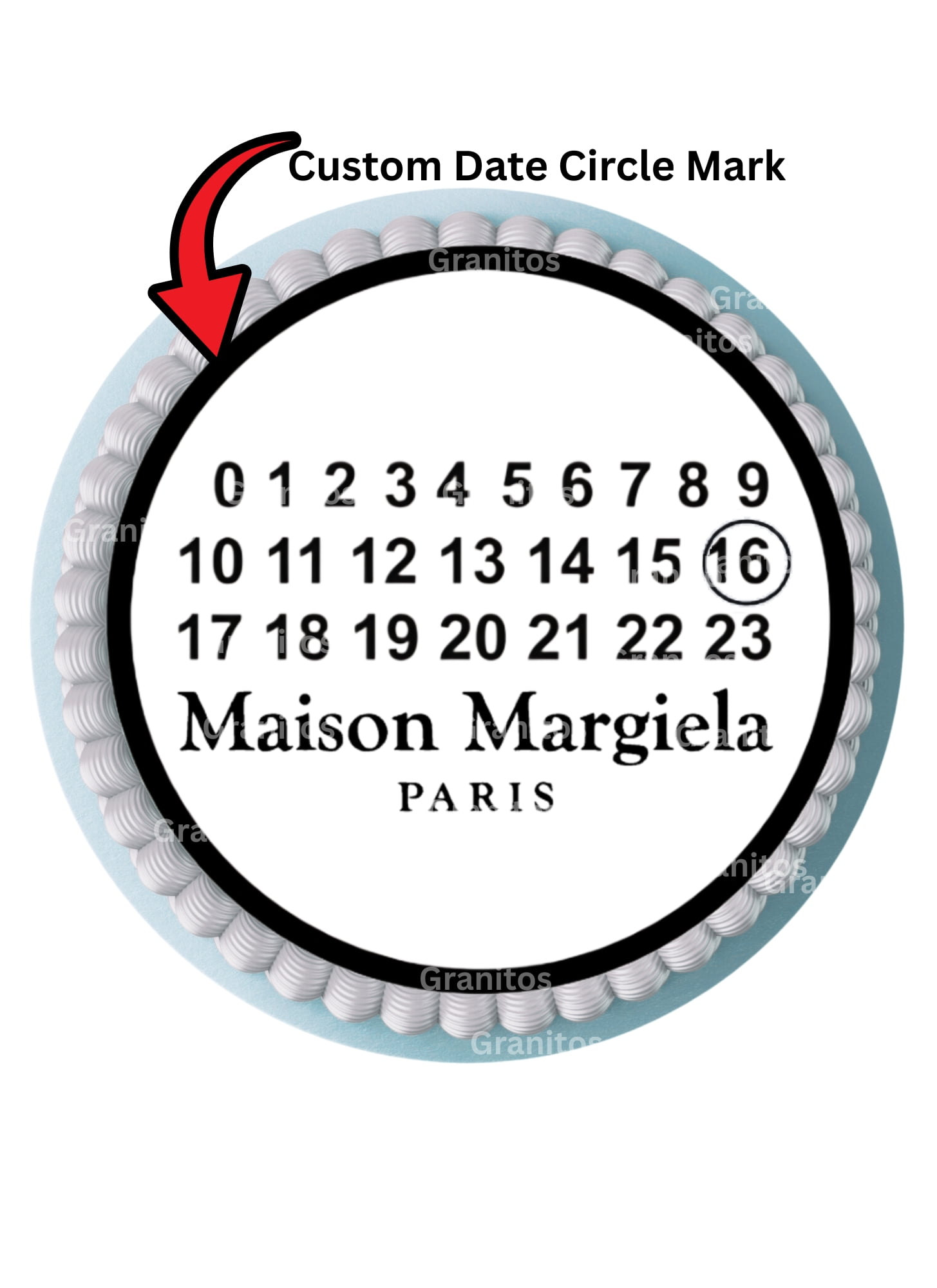 Maison Margiela Edible Cake Topper, Date Cake, Edible calendar Cake Topper, Maison Margiela ...