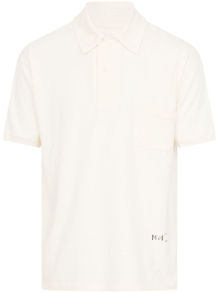 Maison Margiela Beige Cotton Polo With Subtle Pocket (Men's) - Walmart.com