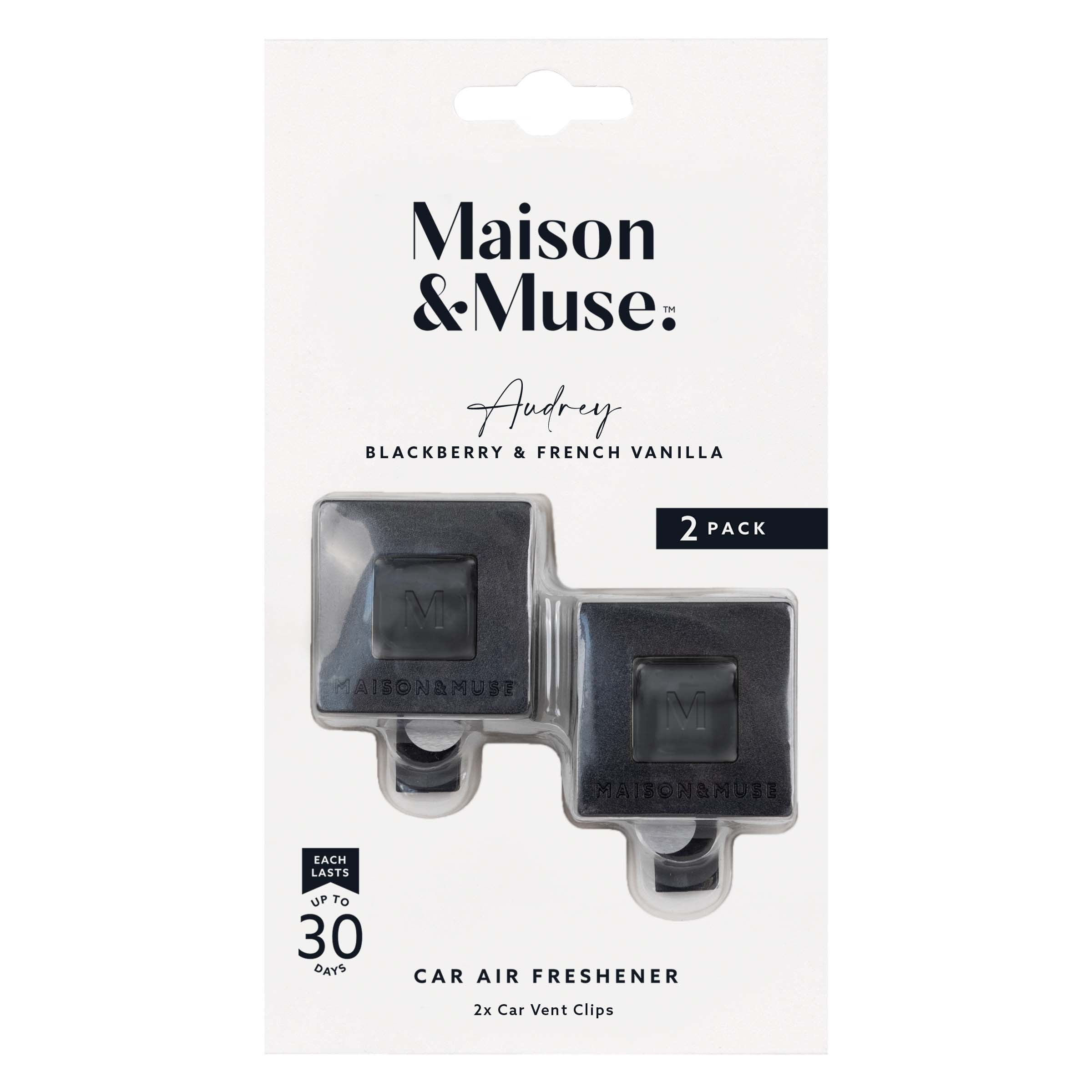 Maison & Muse Car Freshener Vent Clip, 2 Pack - Blackberry & French ...