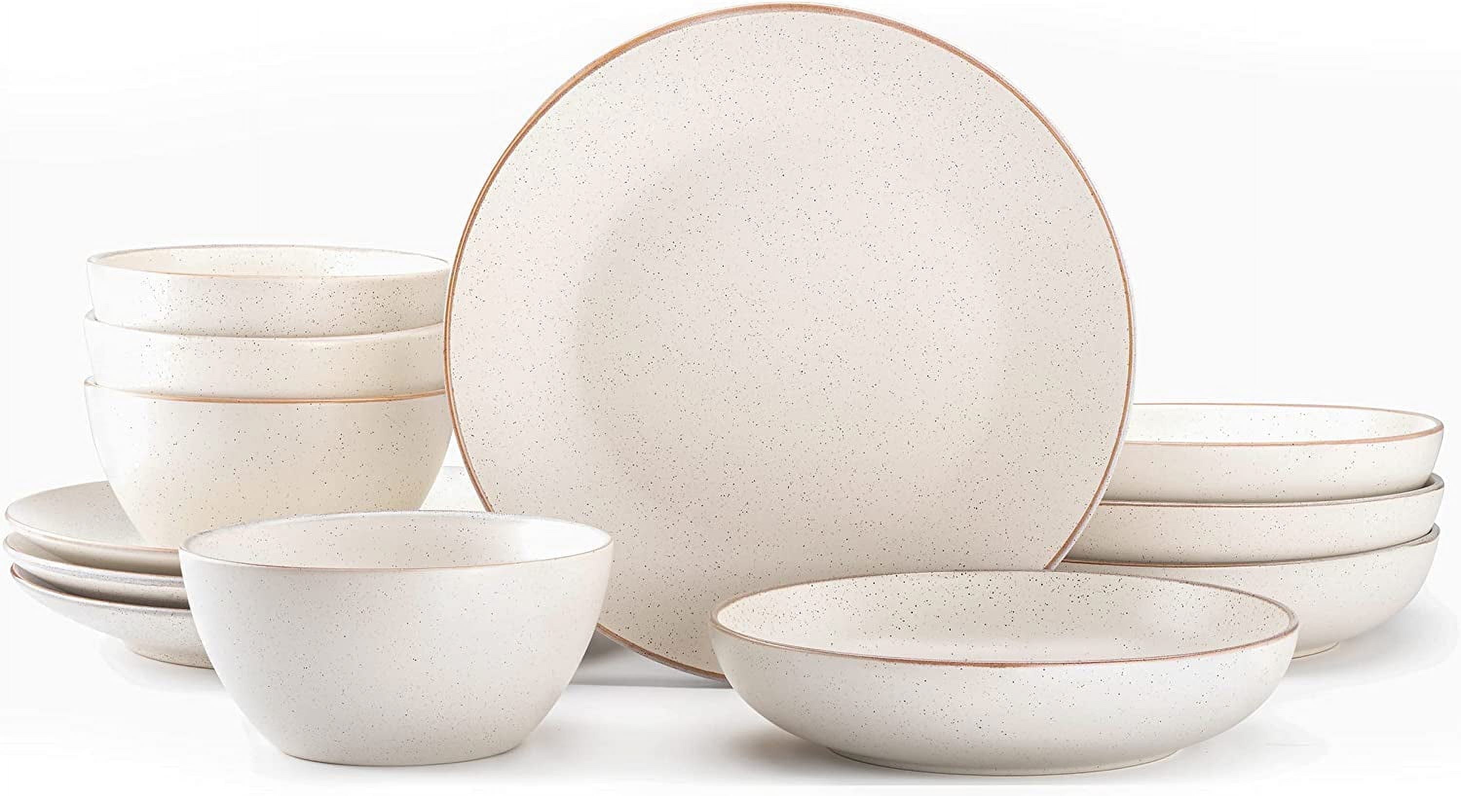 Maison Neuve Riverside 12-Piece Ceramic Stoneware Dinnerware Set for 4 ...