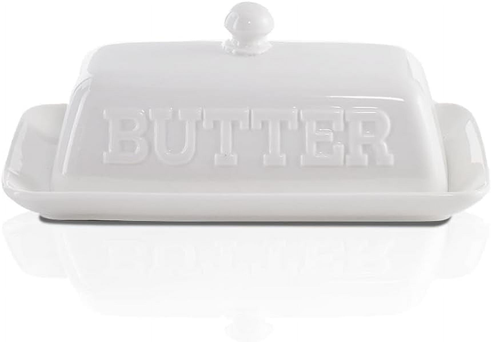 Maison Neuve 2-Piece Ceramic Butter Dish with Lid, Embossed Country ...