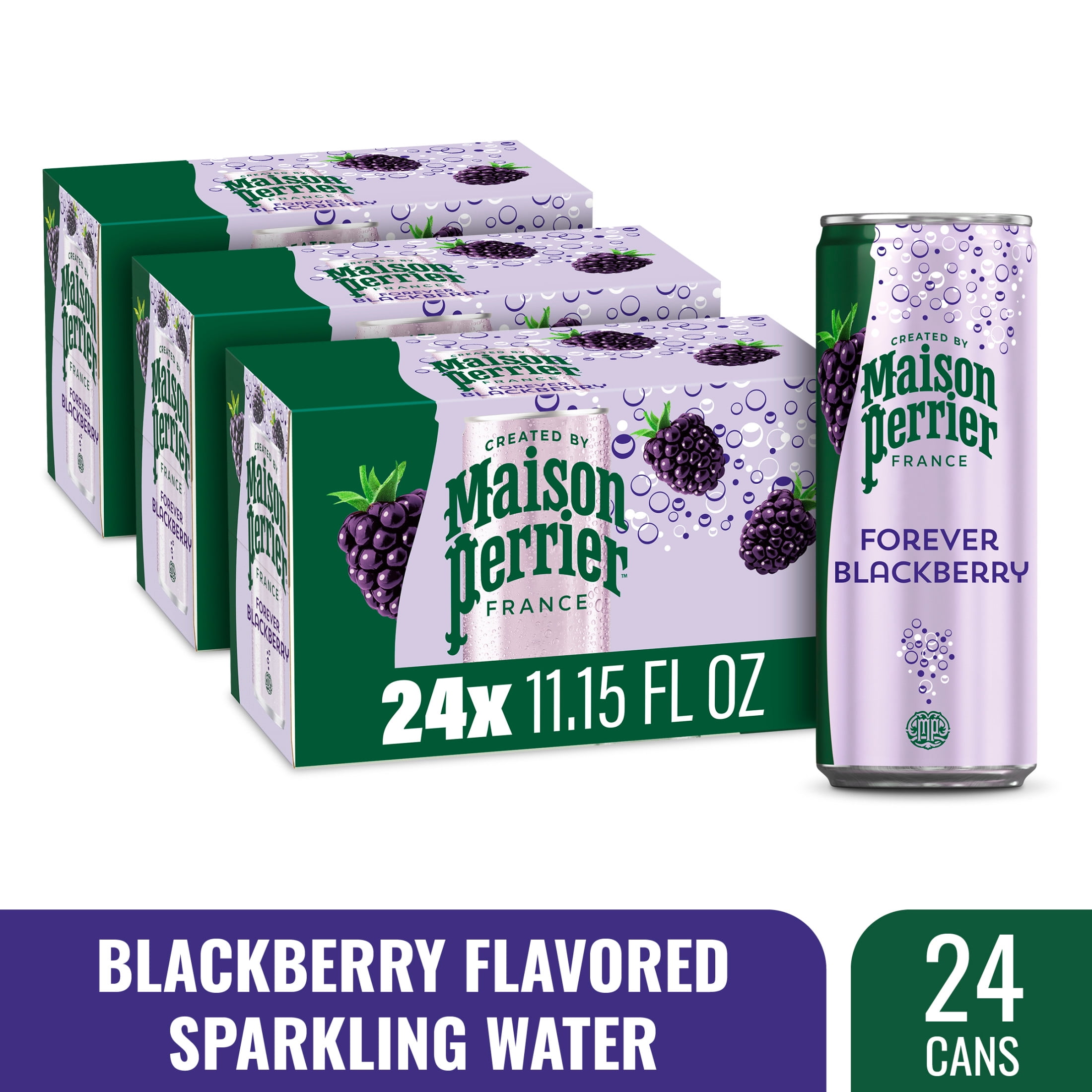 Maison Perrier Forever Blackberry Sparkling Water, 11.15 fl oz, 24 Pack ...