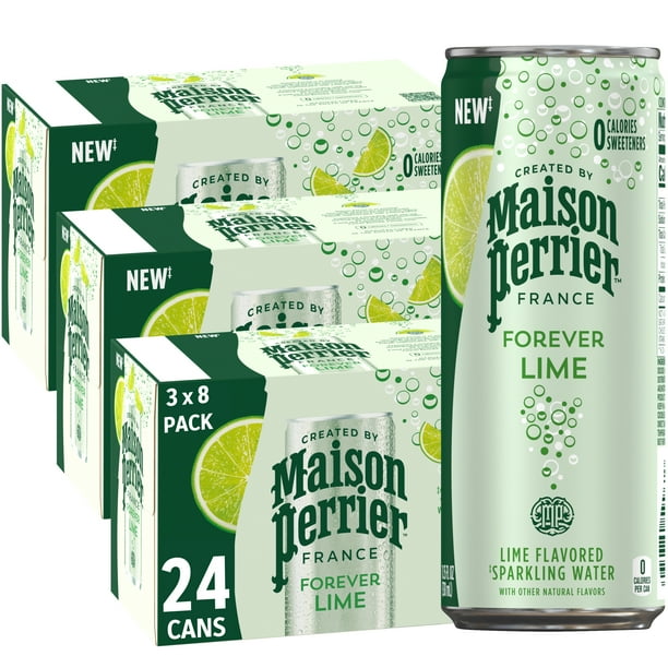 Maison Perrier Forever Lime-Flavored Sparkling Water, 267.6 fl oz, 24 ...
