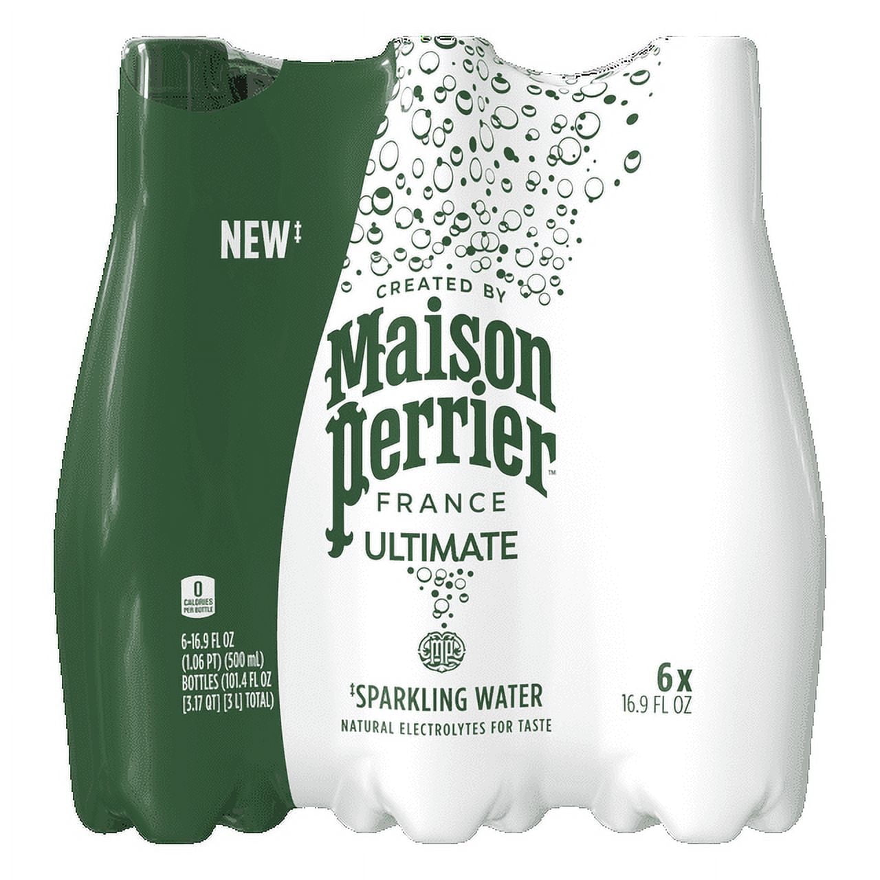 Maison Perrier Unflavored Sparkling Water, 101.4 fl oz, 6 Pack Plastic ...