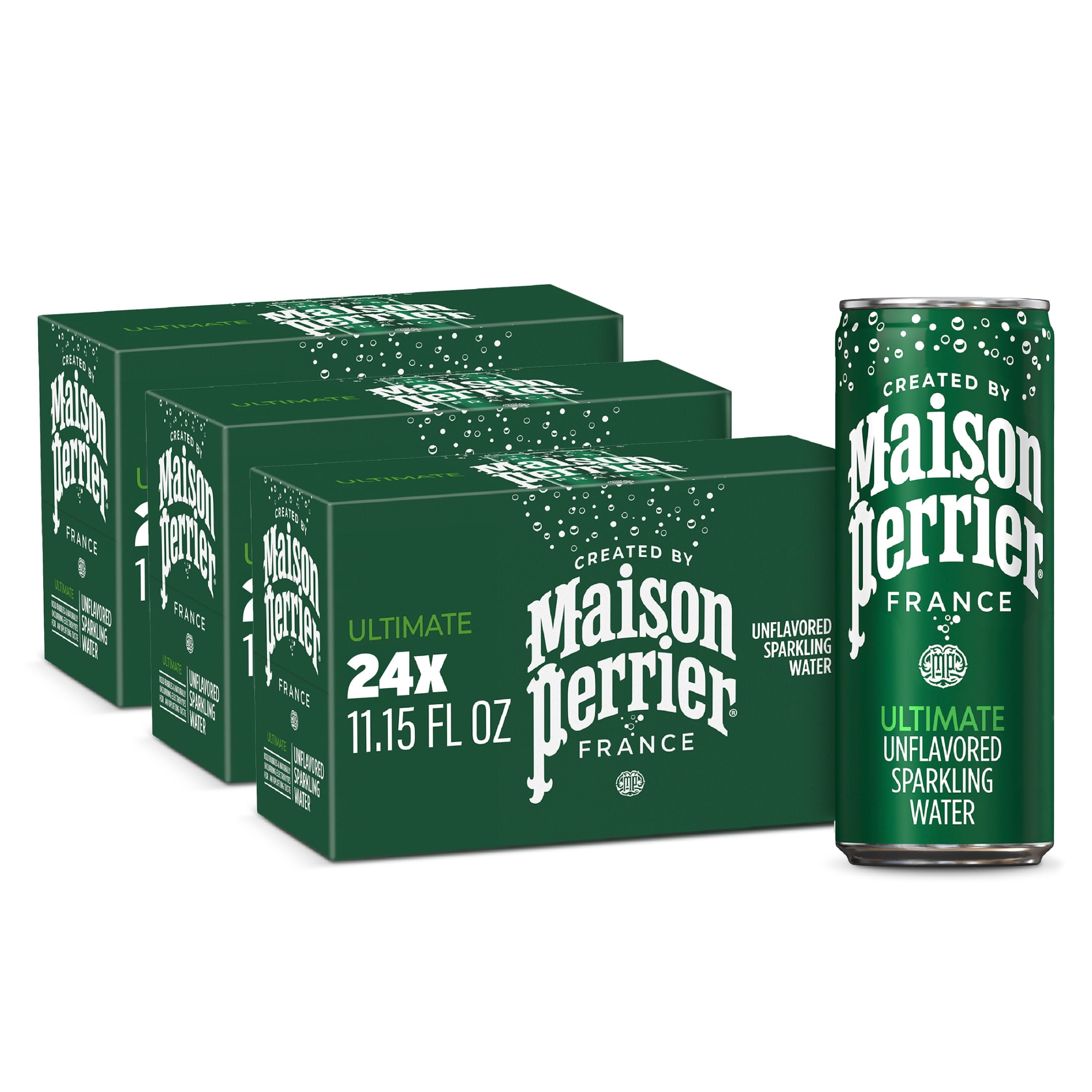Maison Perrier Ultimate Unflavored Sparkling Water, 11.15 fl oz, 24 ...