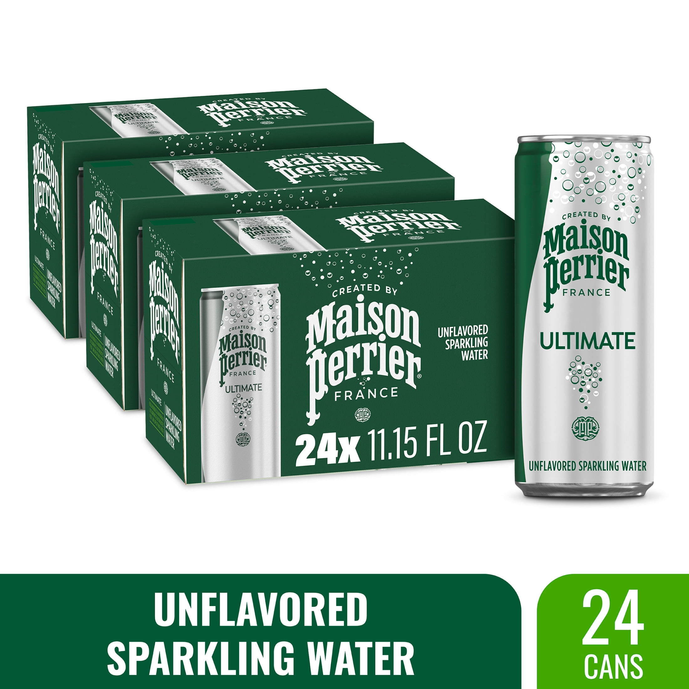 Maison Perrier Ultimate Unflavored Sparkling Water, 11.15 fl oz, 24 Pack Cans - Walmart.com
