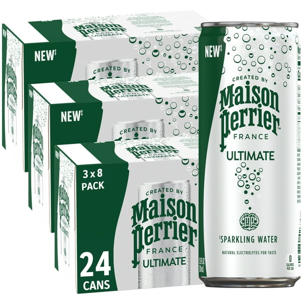 Maison Perrier Unflavored Ultimate Sparkling Water, 267.6 fl oz, 24 ...