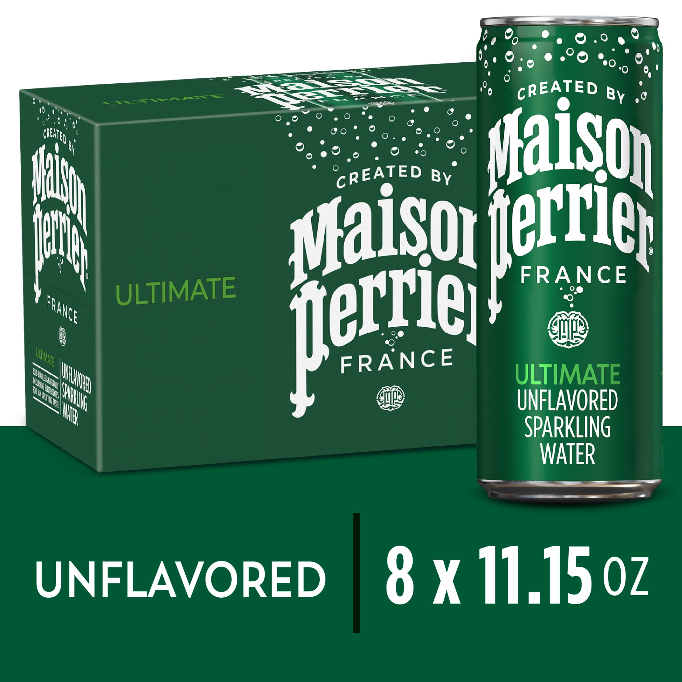 Maison Perrier Unflavored Ultimate Sparkling Water, 11.15 fl oz, 8 Pack ...