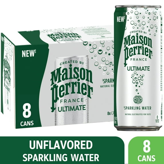 Maison Perrier Unflavored Ultimate Sparkling Water, 89.2 fl oz, 8 Pack ...