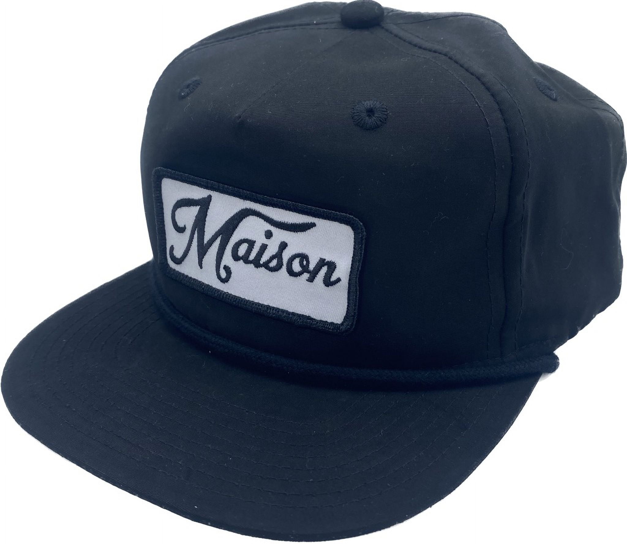 Maison Snapback Trucker Surf Hat. Black With White Custom Embroidered ...