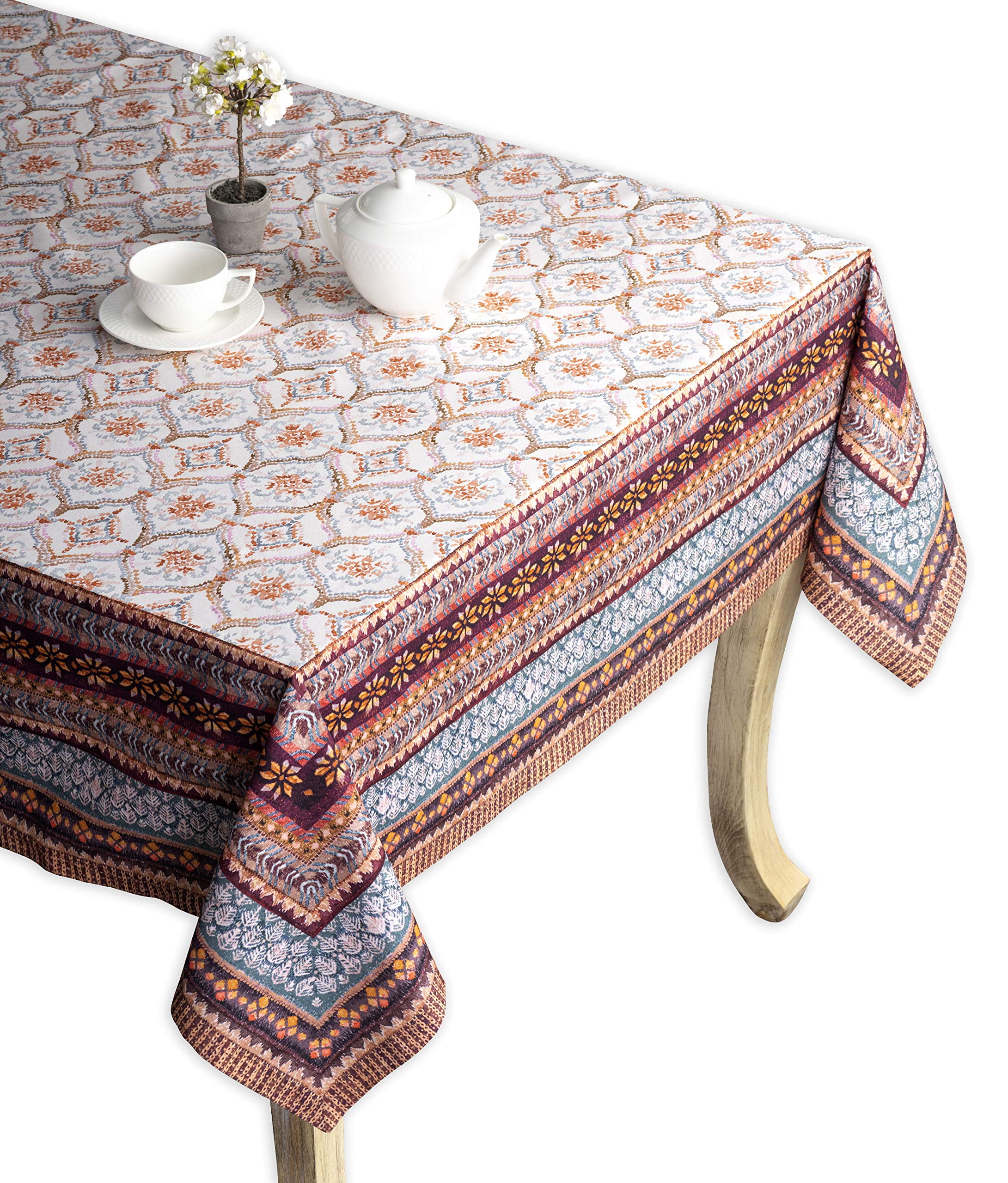 Maison d' Hermine Fair Isle 100% Cotton Tablecloth for Kitchen Dining ...