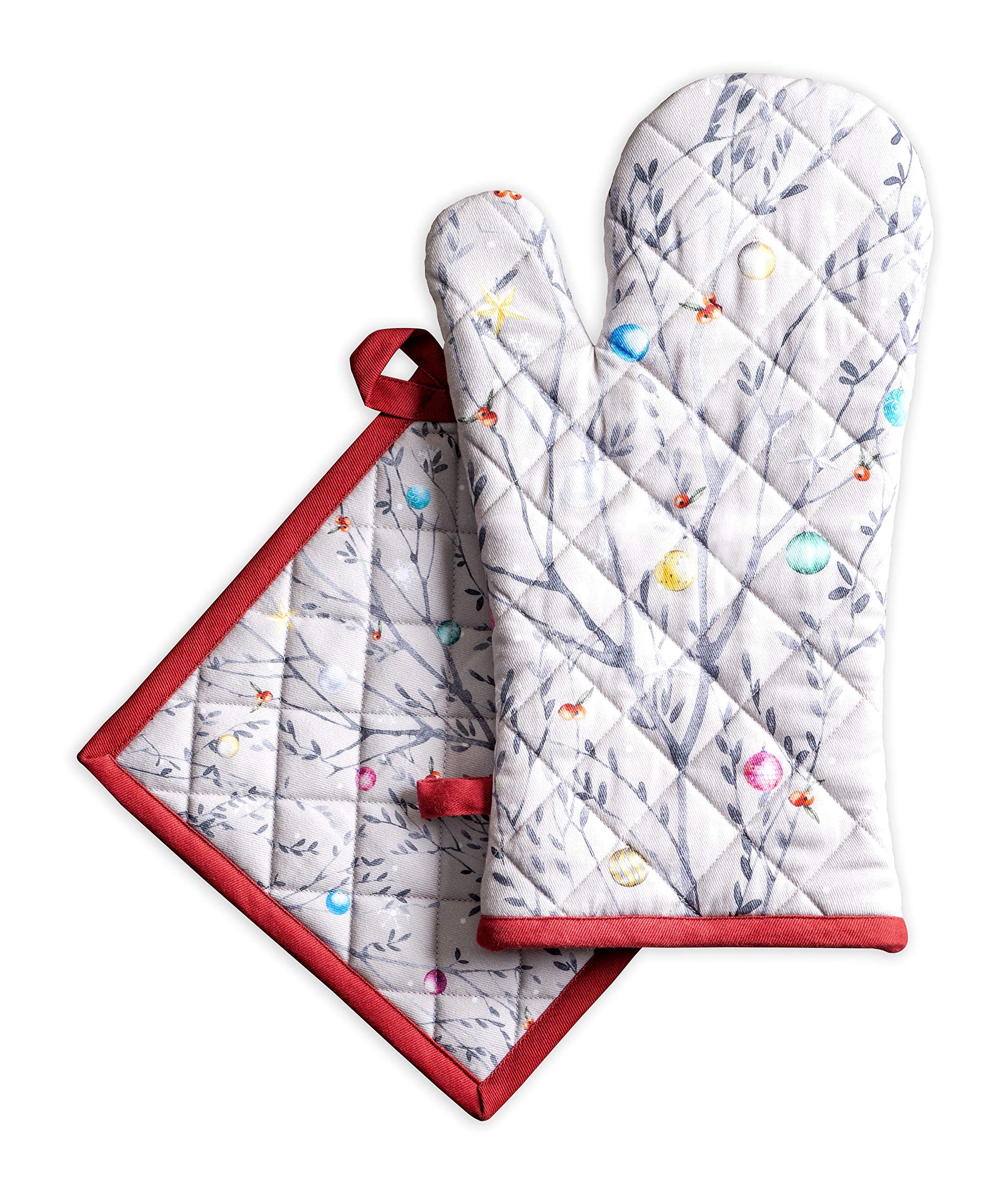 Maison d' Hermine Fairy Christmas 100% Cotton Set of Oven Mitt (7.5 ...