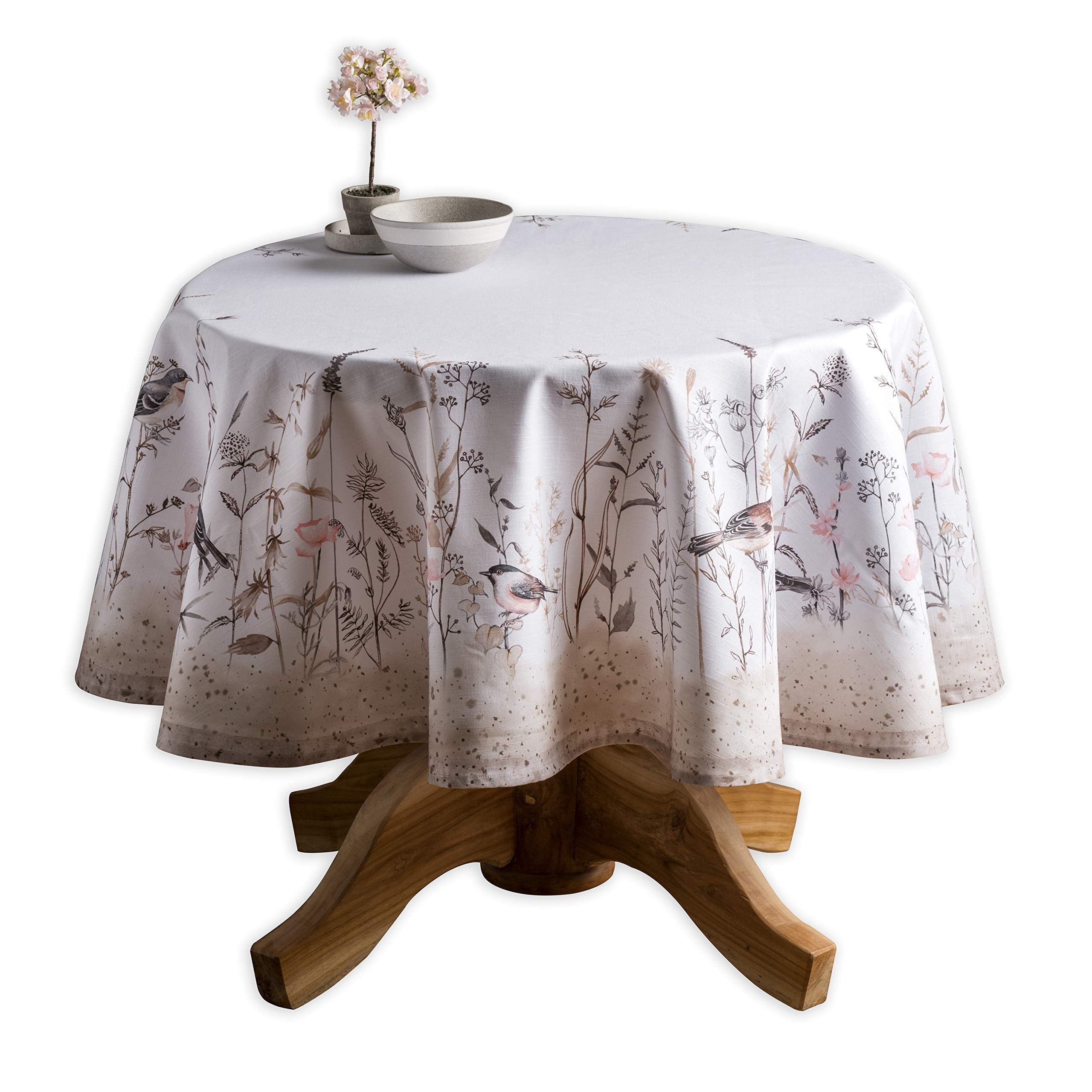 Maison d' Hermine 100% Cotton Round Tablecloth, 69 Inch, for Kitchen ...