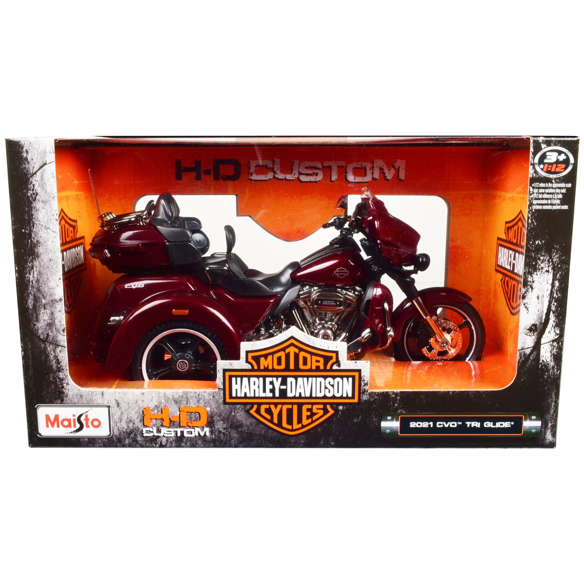 Maisto 1:12 Scale Harley Davidson 2021 CVO Tri Glide Motorcycle Diecast ...