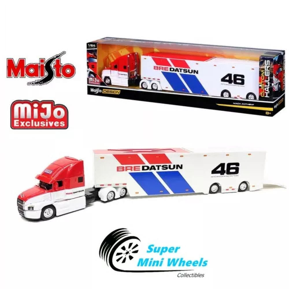 Maisto 1:64 Design Custom Hauler Mack Anthem Enclosed Transporter BRE ...