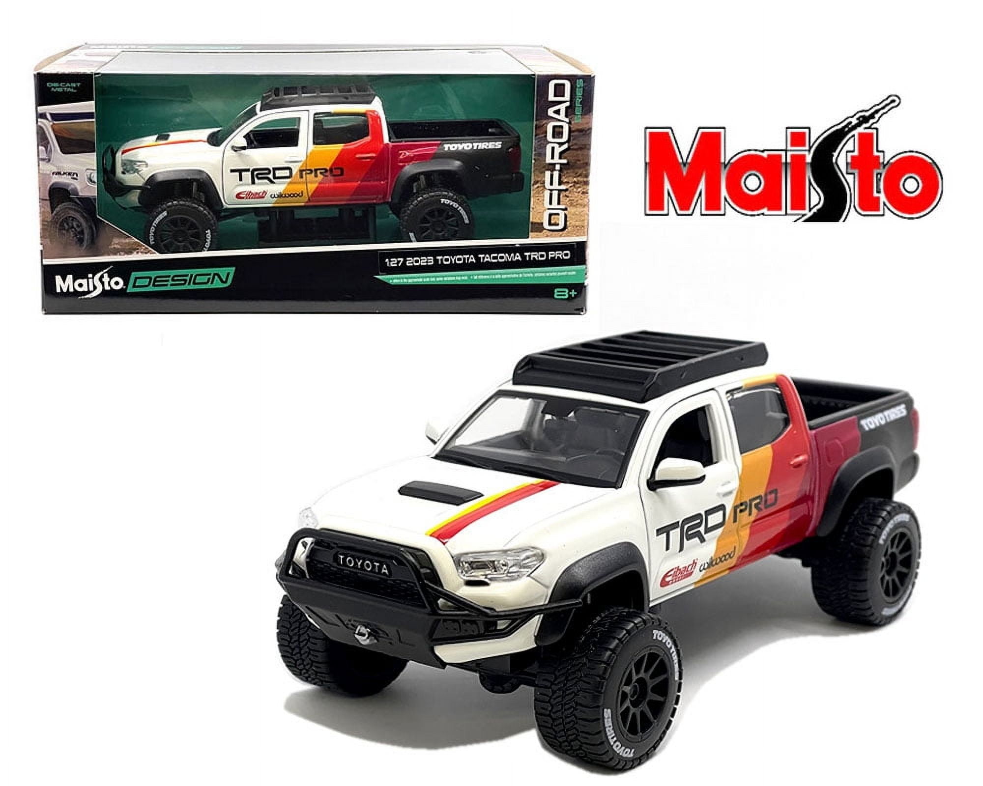 Maisto Design Toyota Tacoma TRD Pro Off Road -White with Racing Stripes 1:24 Scale - Walmart.com