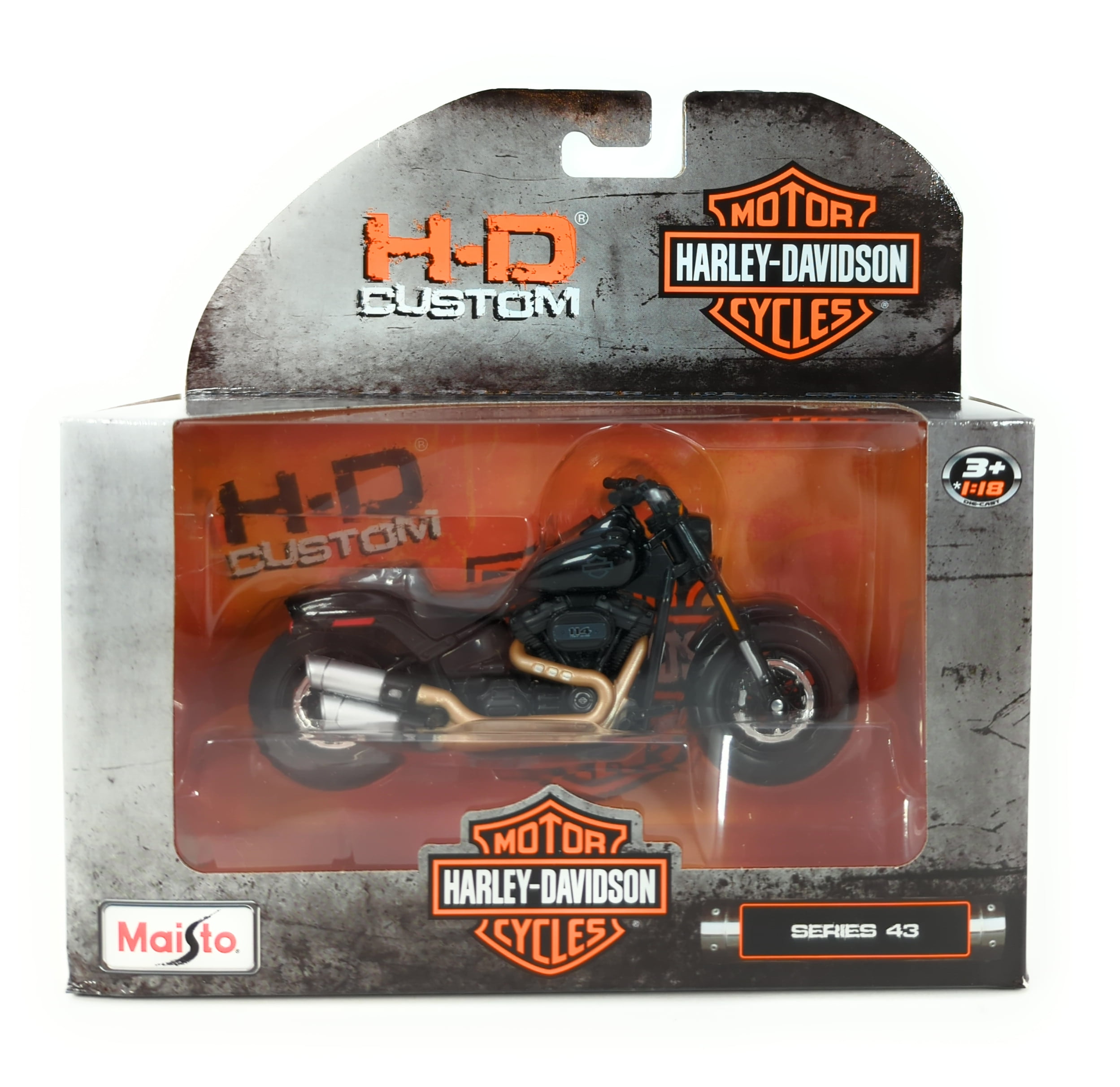 Maisto H-D Custom Harley-Davidson Series 43 Black 2022 Fat Bob 114 1:18 ...