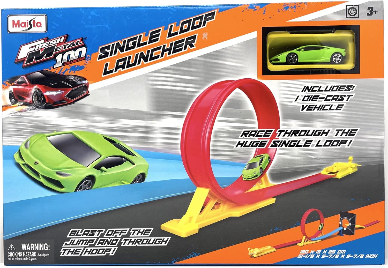 Maisto Single Loop Launcher with Die Cast Green Lamborghini Racer Car ...