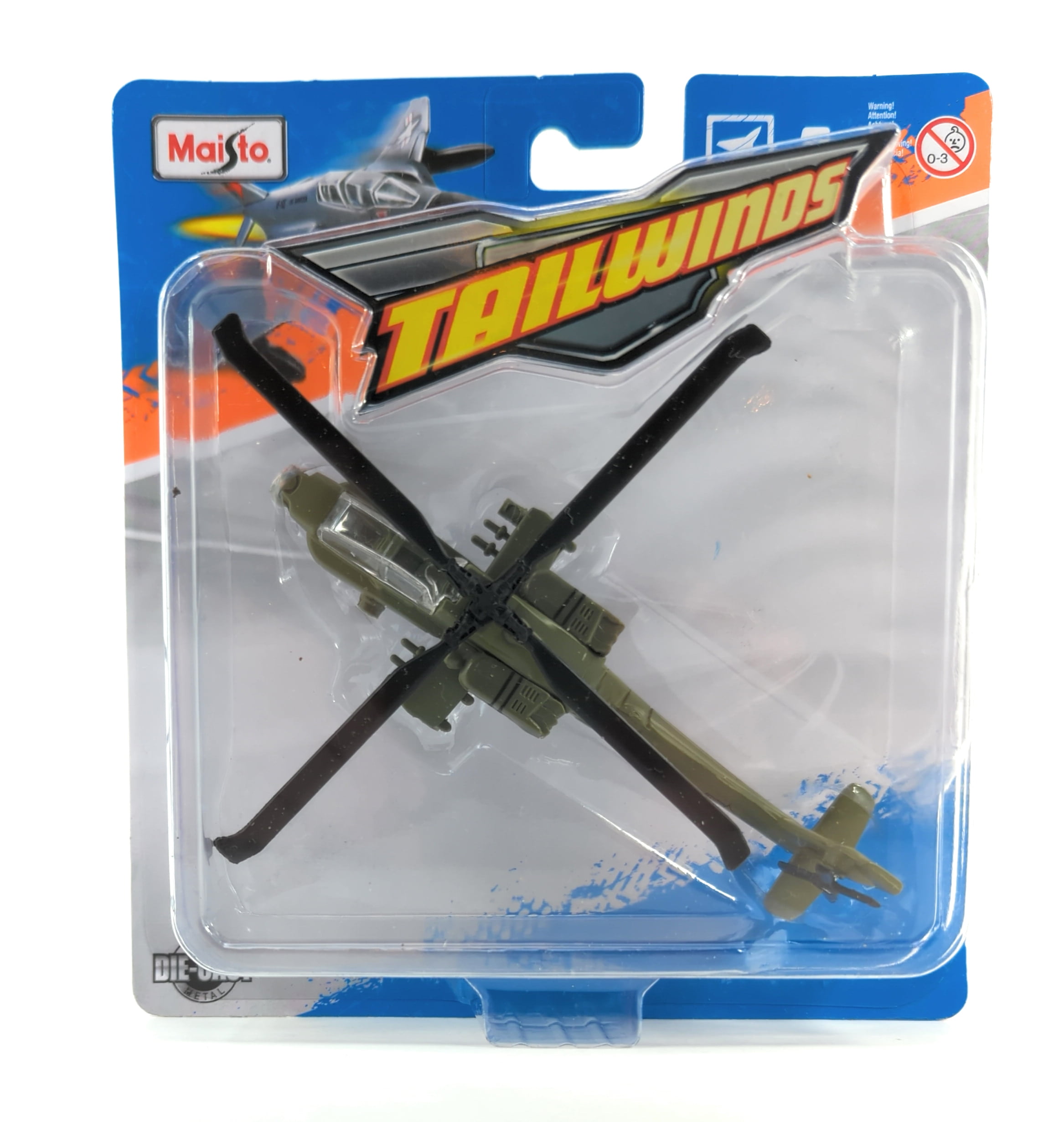 Maisto Tailwinds AH-64 Apache Attack Helicopter Die-Cast Metal 4 Inch ...