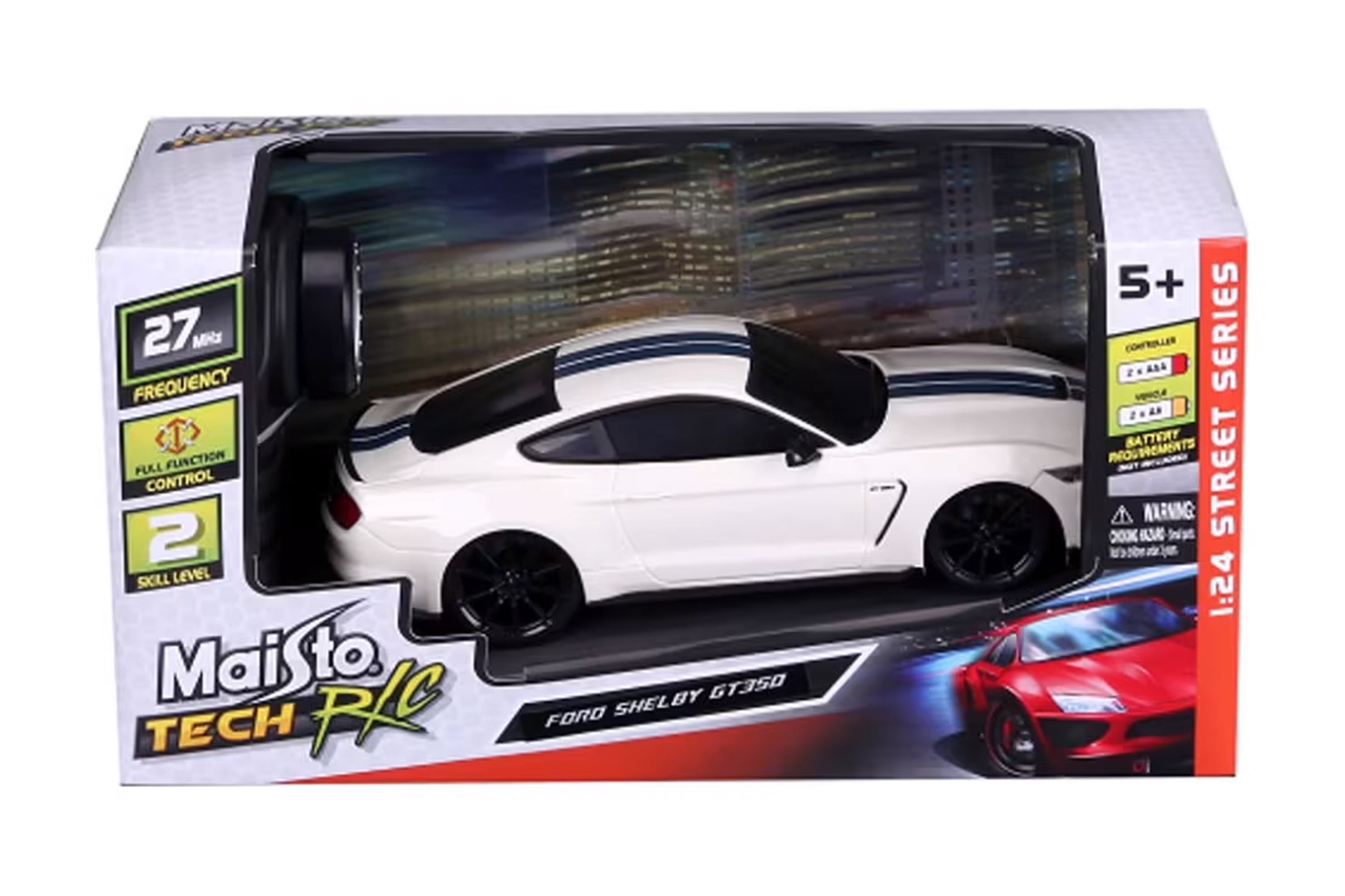 Maisto Tech R/C 1:24 Scale 2.4 GHz 2016 Ford Shelby GT350, White ...