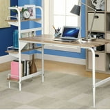 Maisy Contemporary Computer Desk With Bookshelf, White - Walmart.com