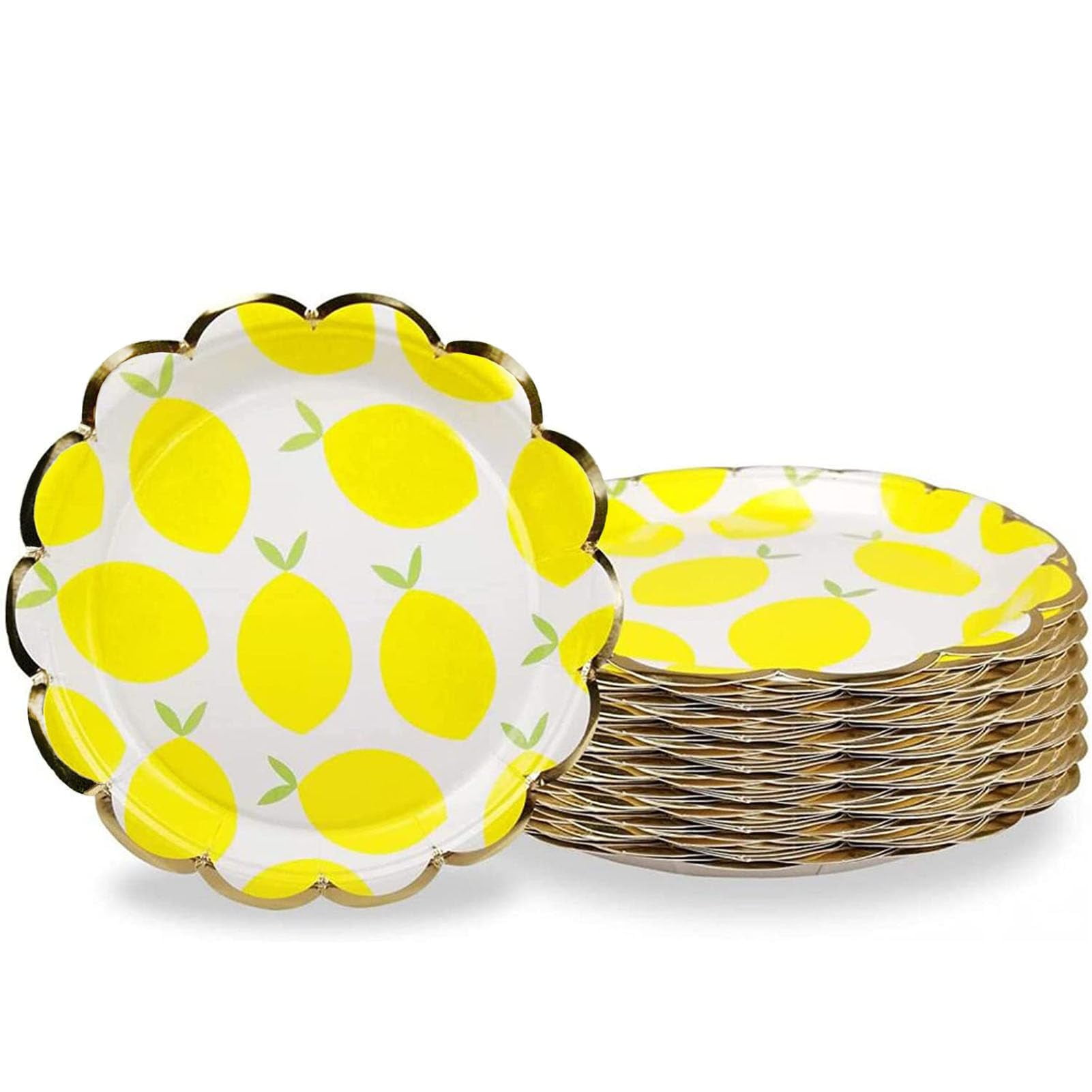 MaitianGuyou Disposable Gold Paper Plates - 40-Count Paper Plates ...