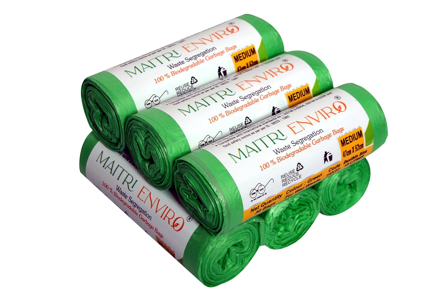 Maitri Enviro Garbage BagsDustbin BagTrash Bag Roll Size 24 X 26 Inches ...