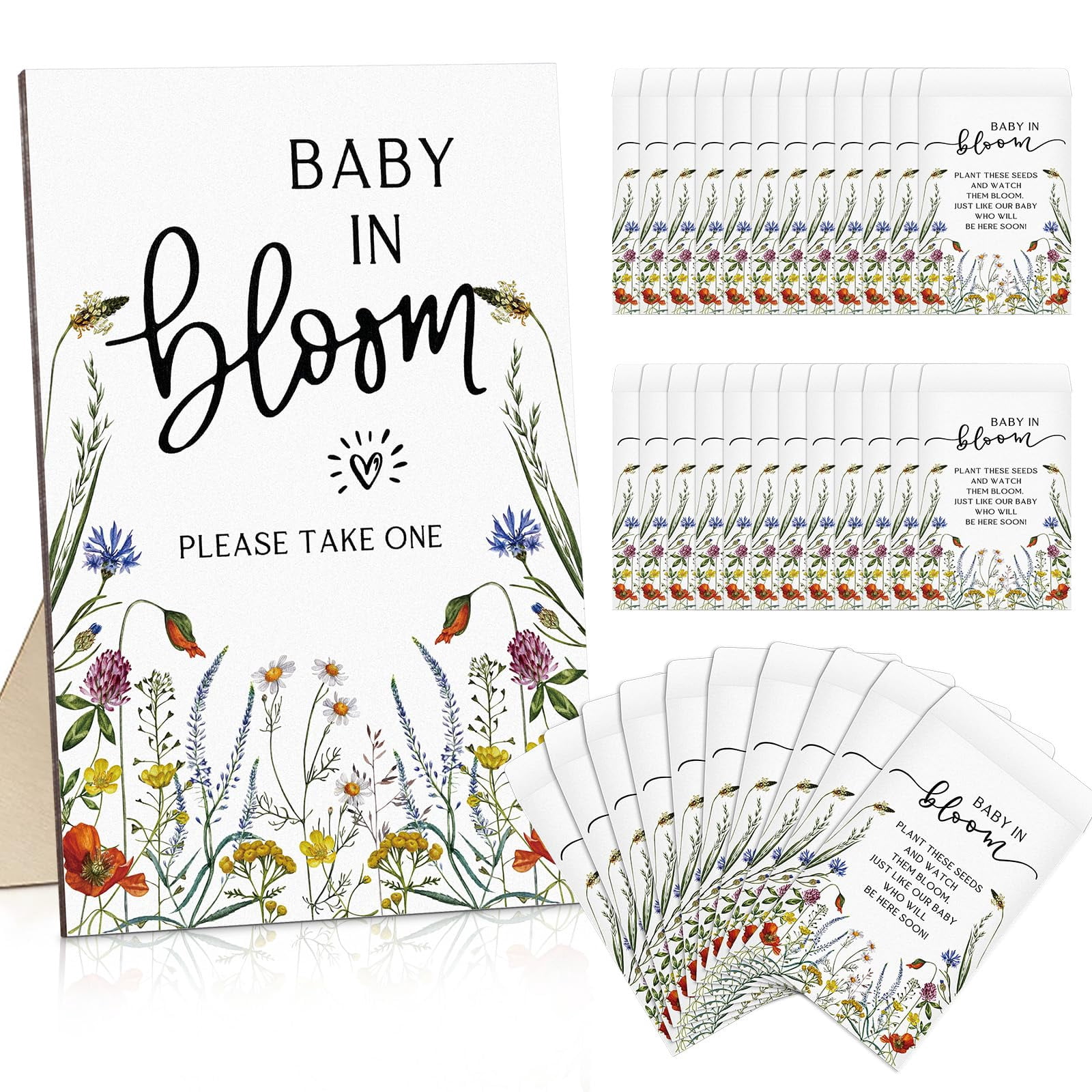 Maitys 100 PcsTRDN Baby Shower Seed Packets Favors for Guests Baby in ...
