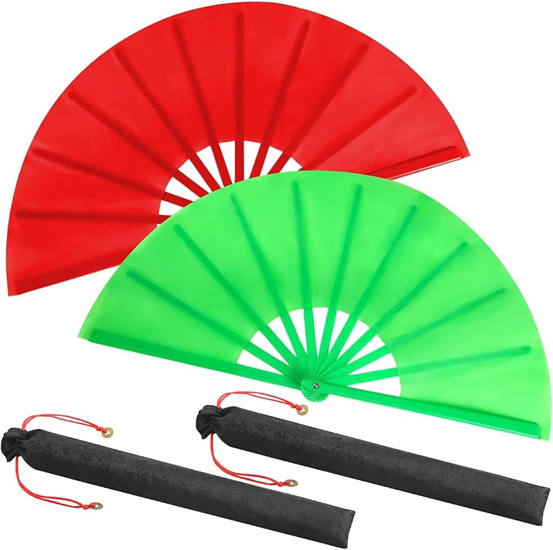 Maitys Large Folding Hand Silk Fans Chinese Handheld Tai Ji Fan for Men ...