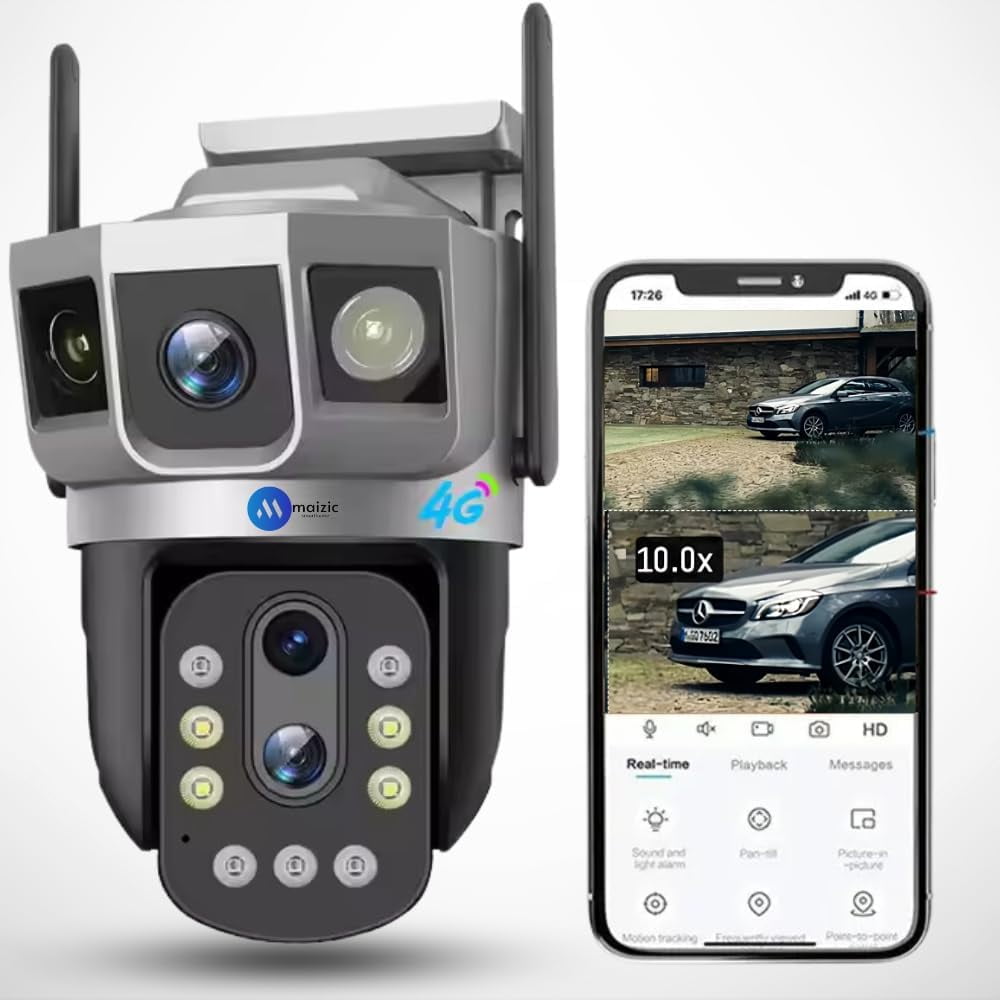 Maizic Smarthome 10X Optical Zoom 5MP5MP Smart 4G Sim CCTV Camera for ...