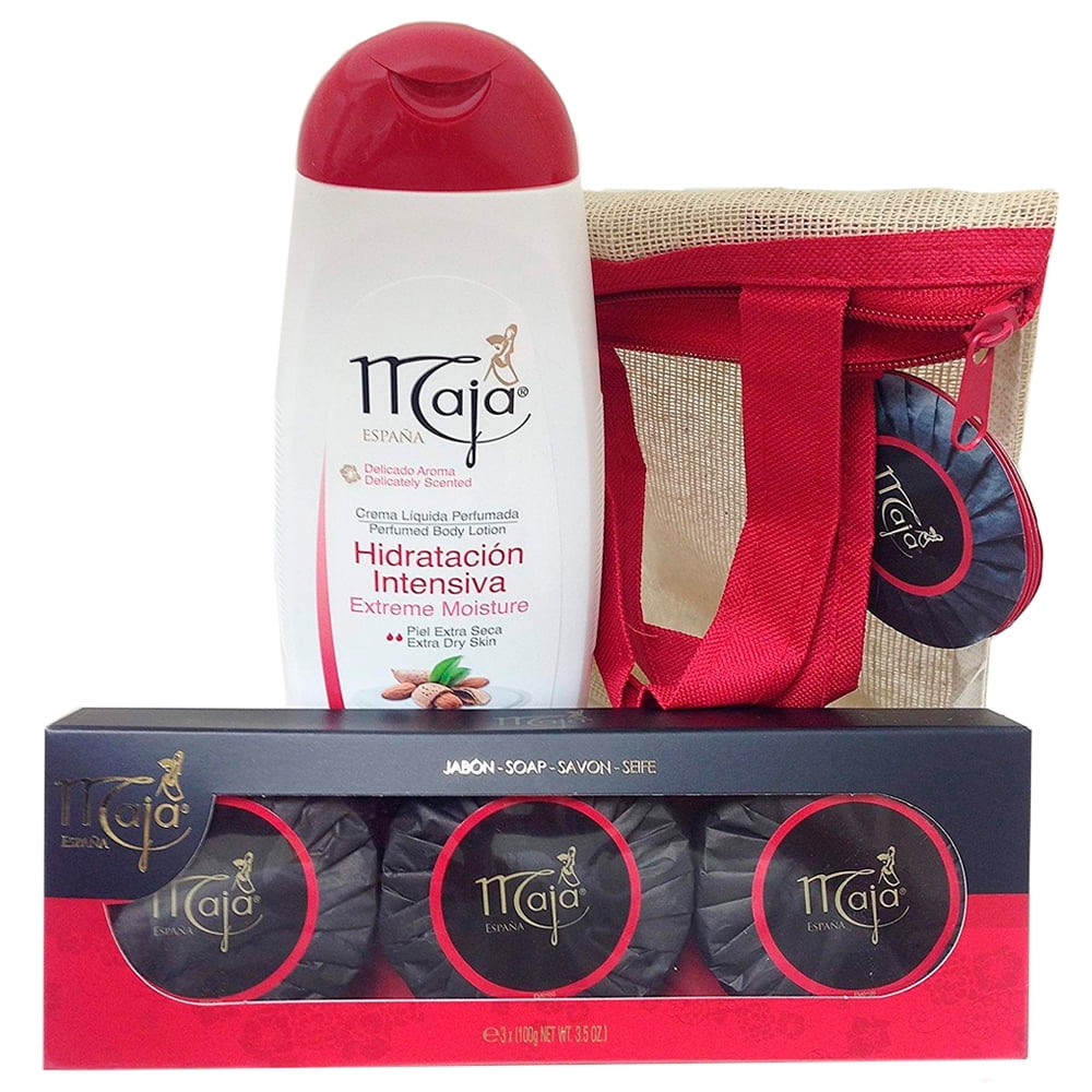 Maja Classic Luxury Gift Set: 3 Perfumed Soaps (3.5 Oz) & Body Lotion ...