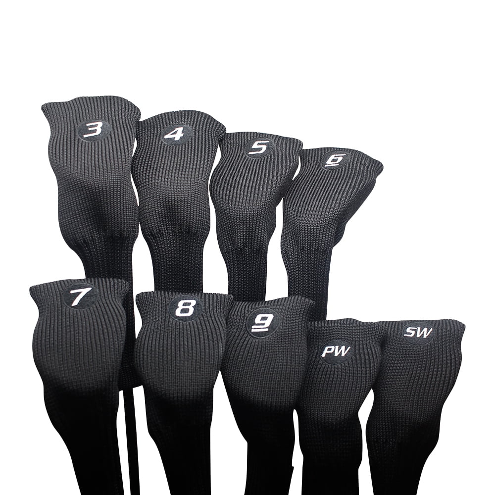 Majek All Hybrid Golf Club Black Headcover Set 3-SW. Neoprene Acrylic ...